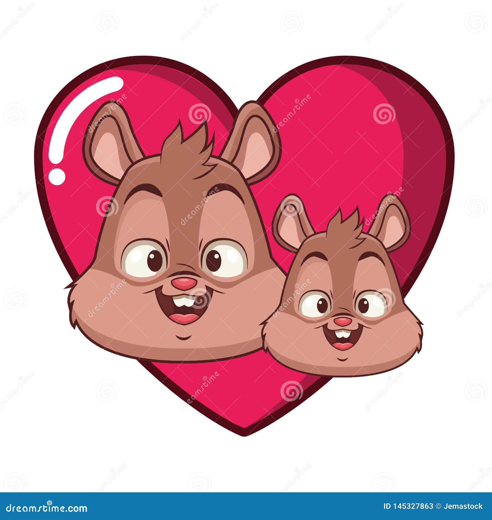 Squirrels cute cartoon stock vector. Illustration of cute - 145327863