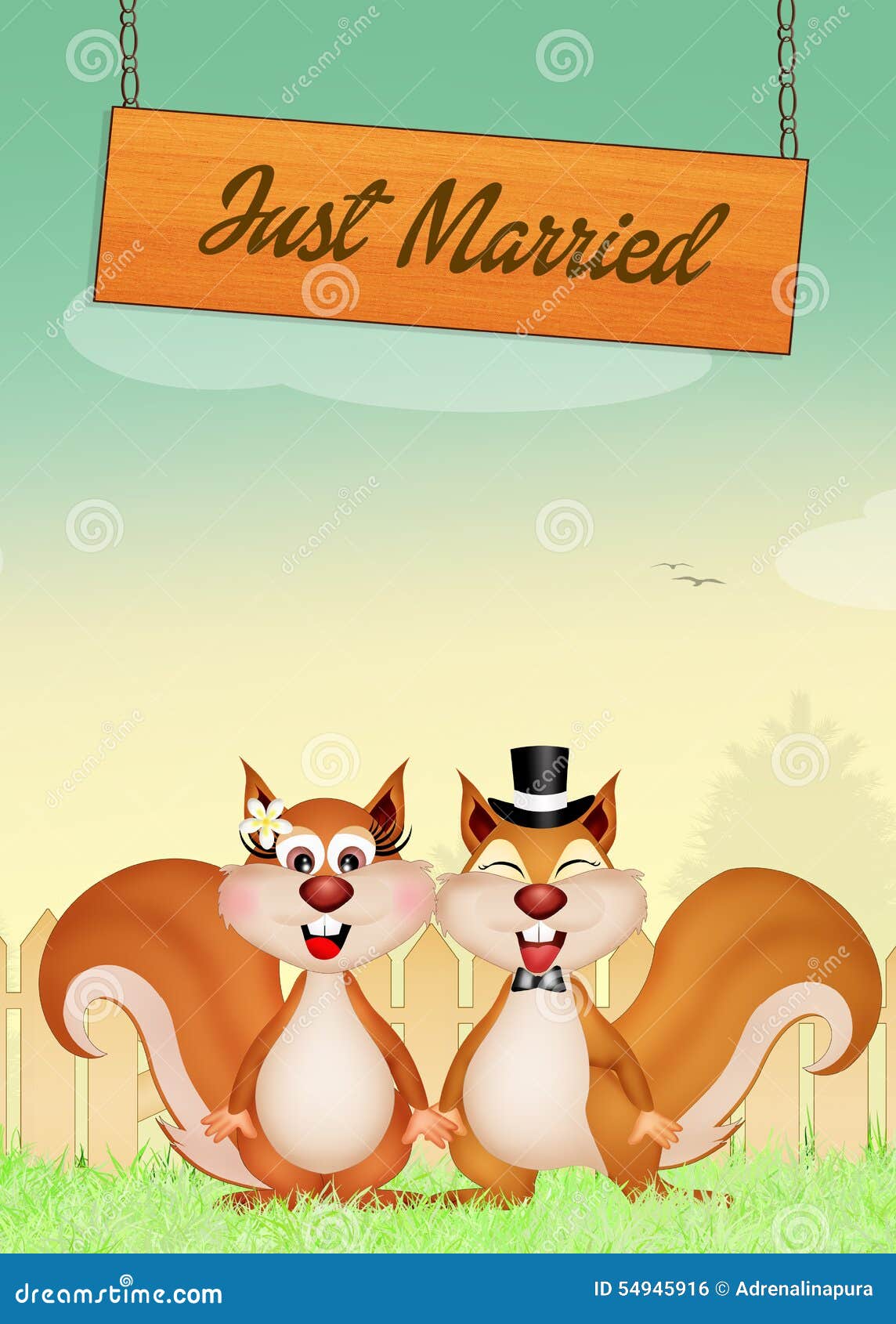 Squirrels in love stock illustration. Illustration of farm - 54945916