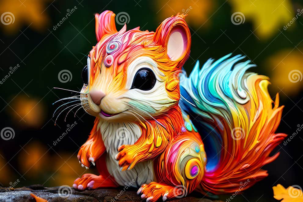 Squishy Squirrel a Cute Squishy Squirrel with Bright Colors and Stock ...