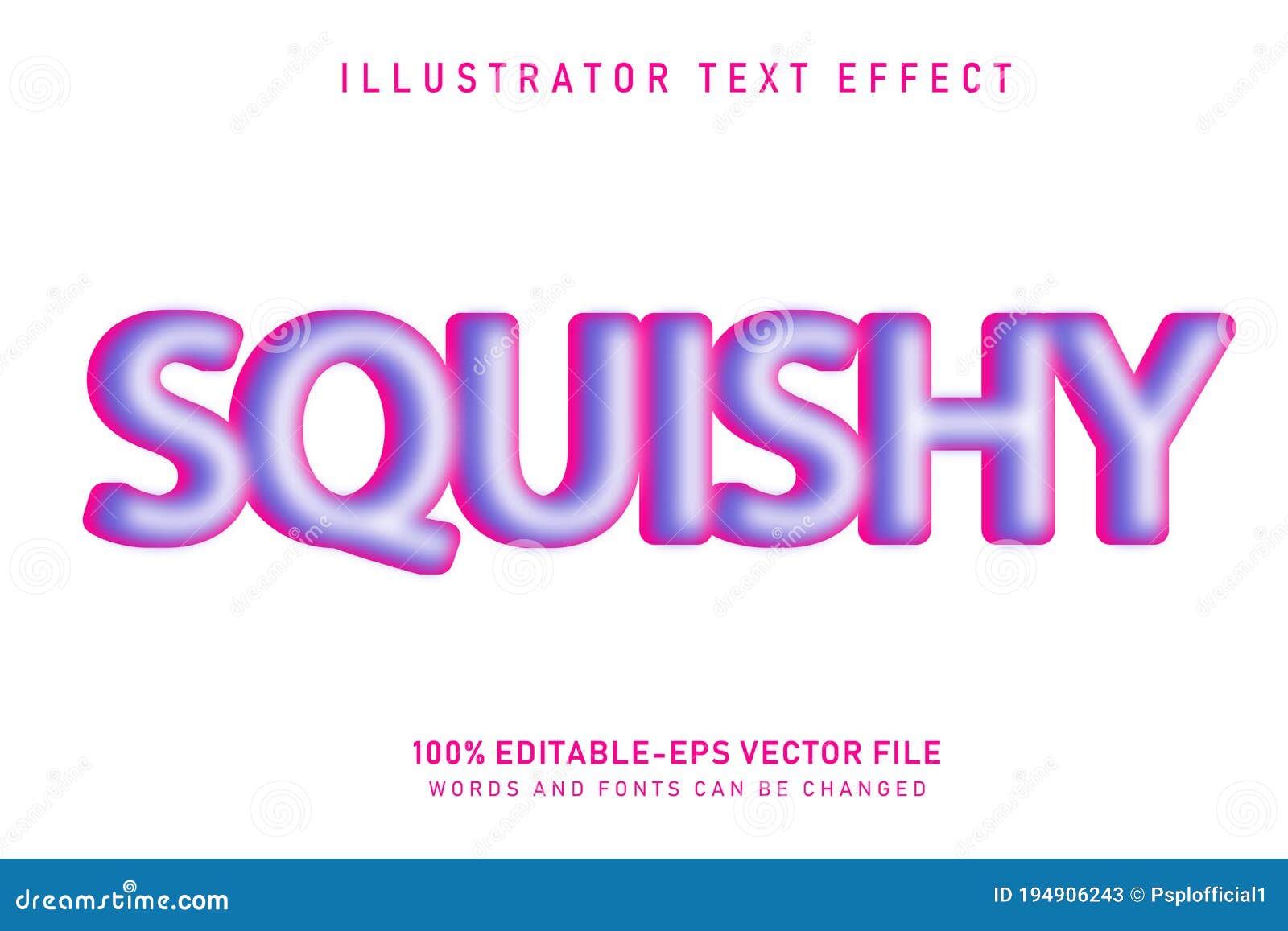 Squishy Text Effect Design Vector Stock Vector - Illustration of ...