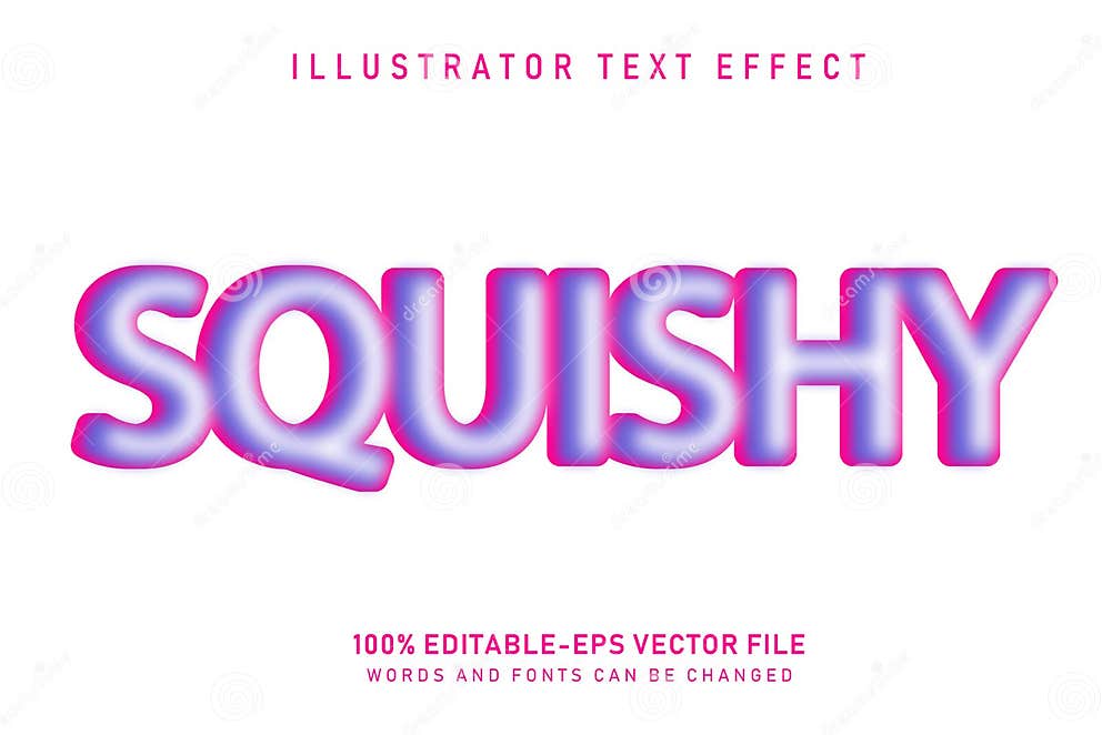Squishy Text Effect Design Vector Stock Vector - Illustration of ...