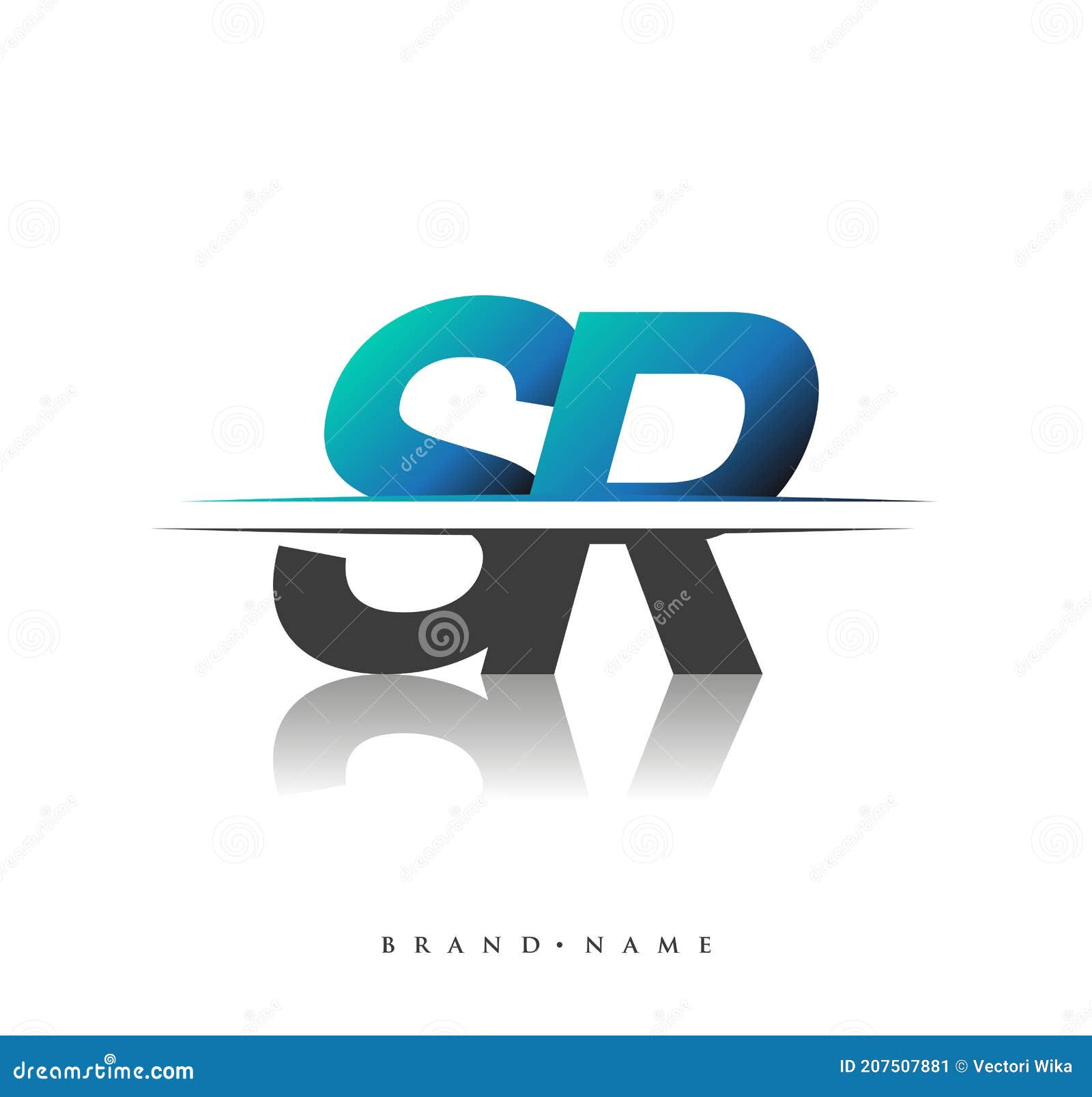 SR Initial Logo Company Name Colored Black and Blue, Simple and Modern ...