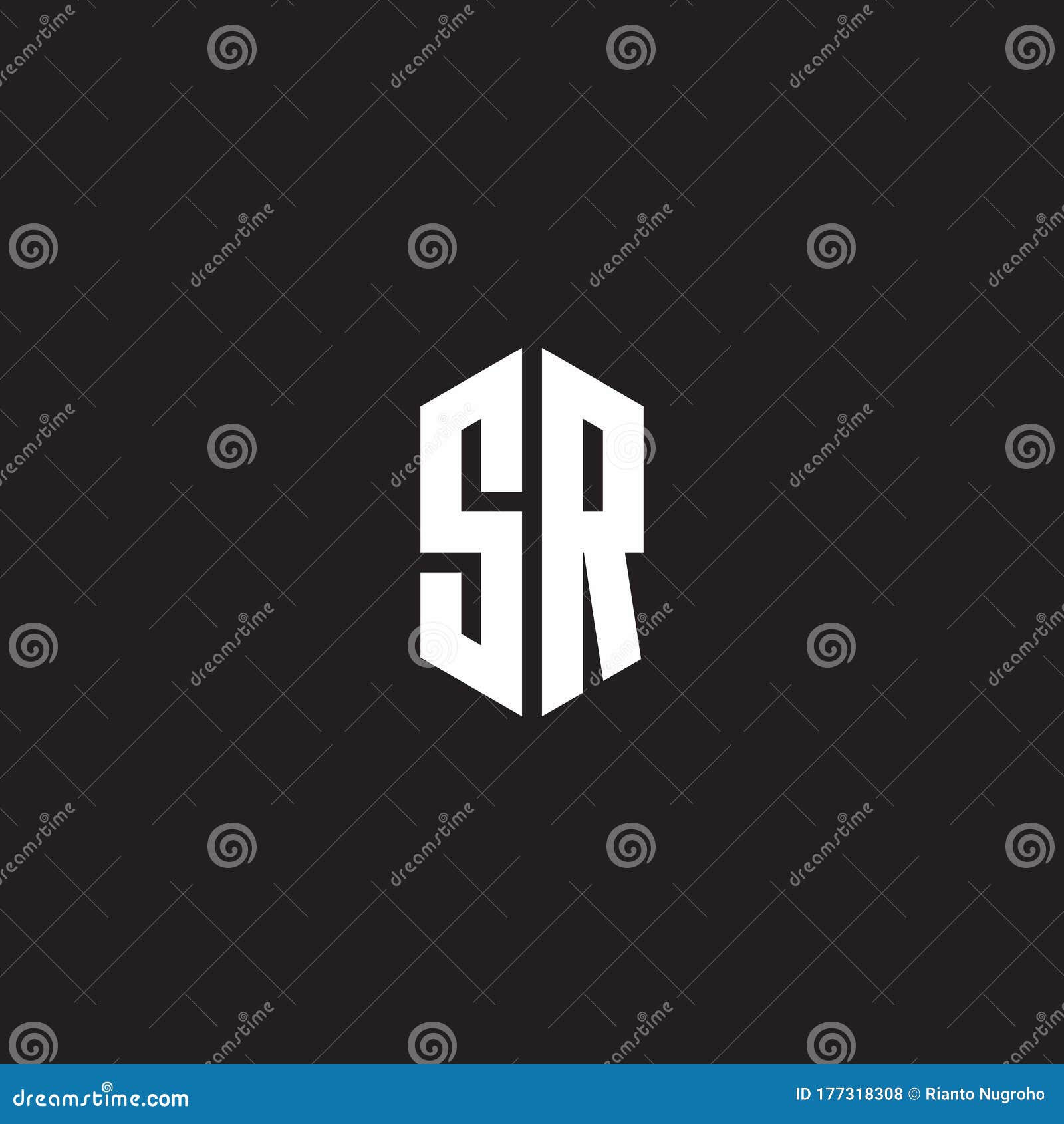 SR Logo Monogram with Hexagon Shape Style Design Template Stock Vector ...