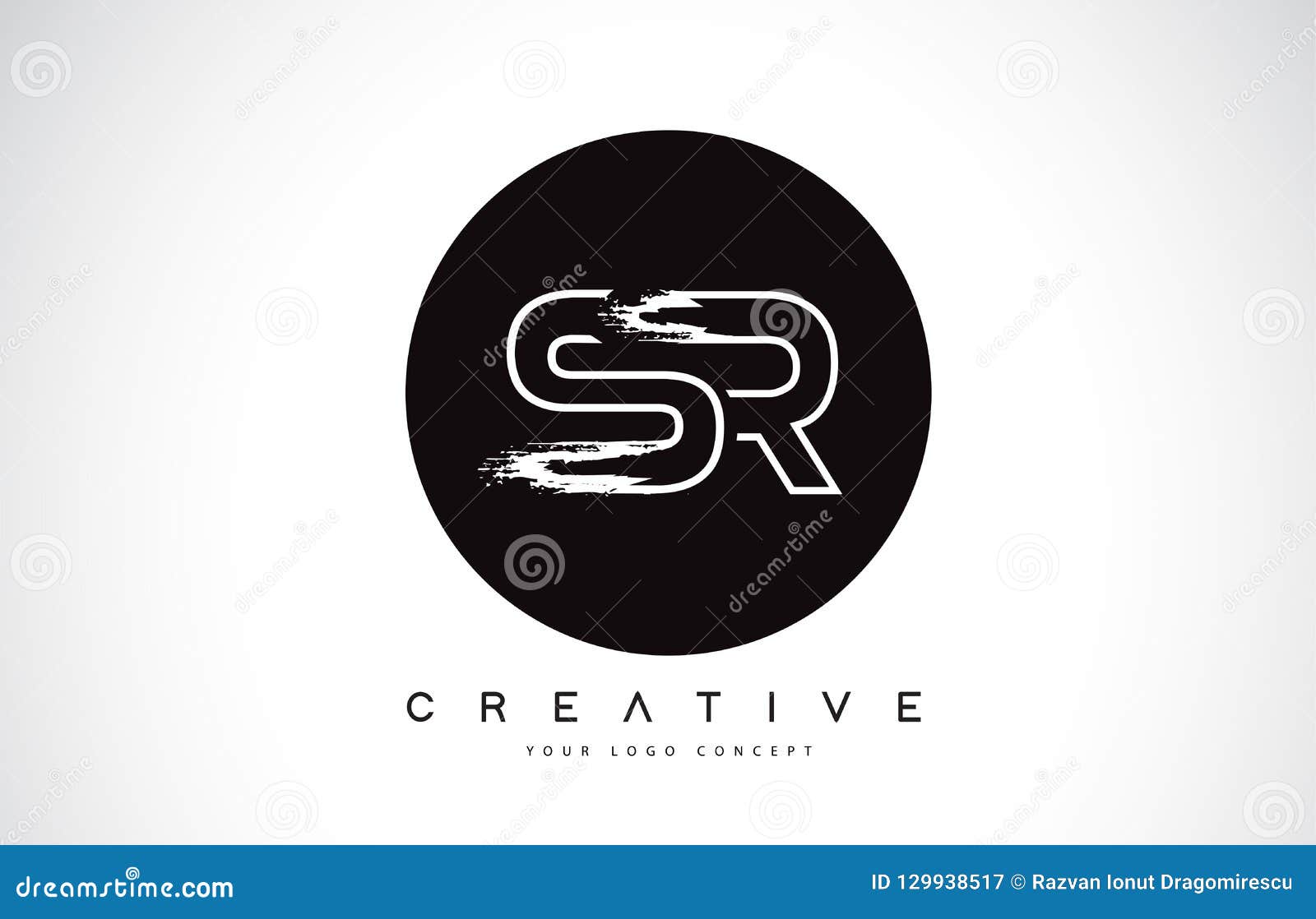 SR Modern Leter Logo Design with Black and White Monogram. Creative ...