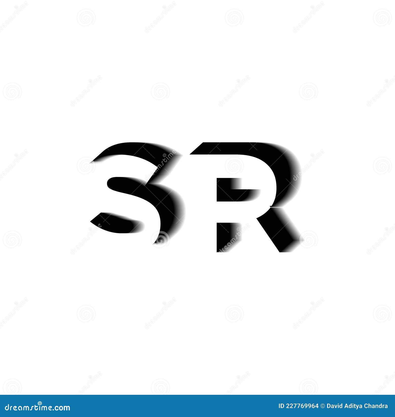 SR Monogram Shadow Shape Style Stock Vector - Illustration of font ...