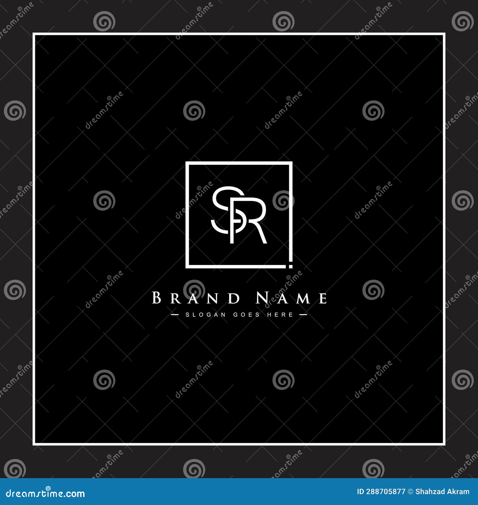 SR Vector Logo Template - Simple Icon for Initial Letter S and R ...