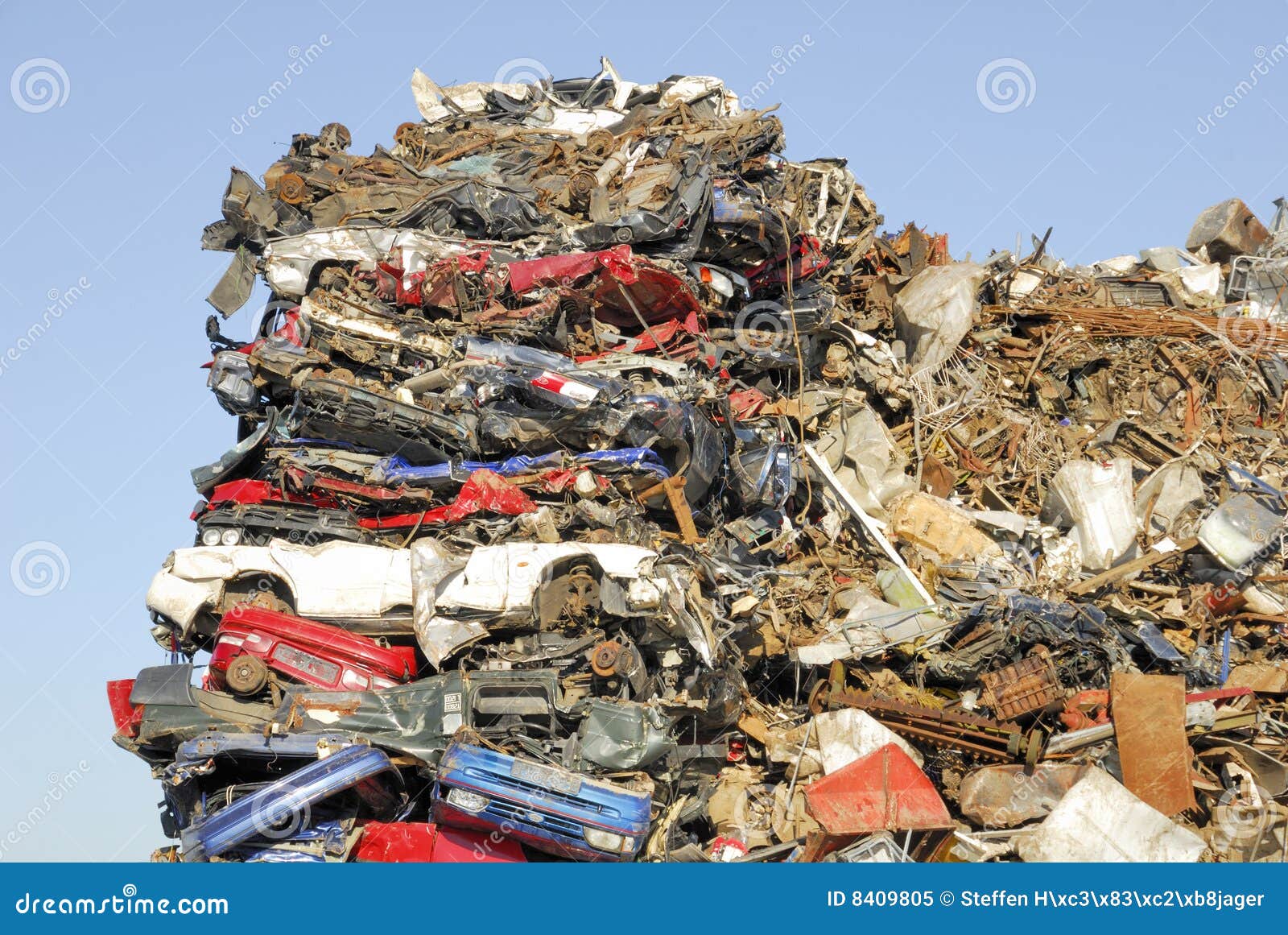 Srap Cars for Recycling stock image. Image of heap, blue - 8409805