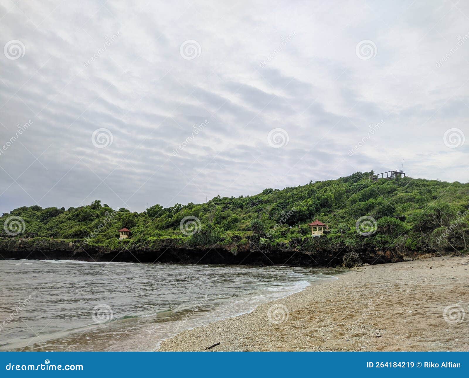 Srau Beach in Pacitan, Indonesia Stock Image - Image of river, ocean ...