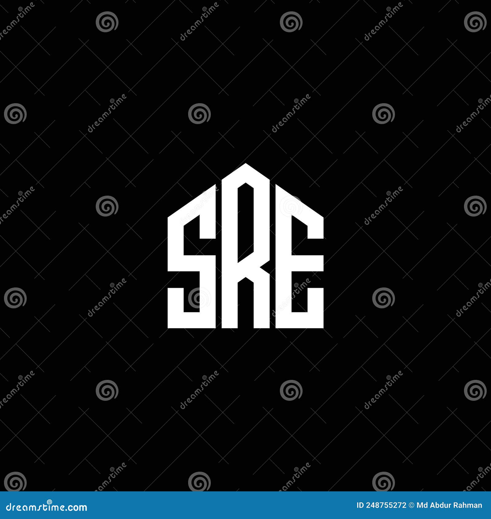 SRE Letter Logo Design on BLACK Background. SRE Creative Initials ...