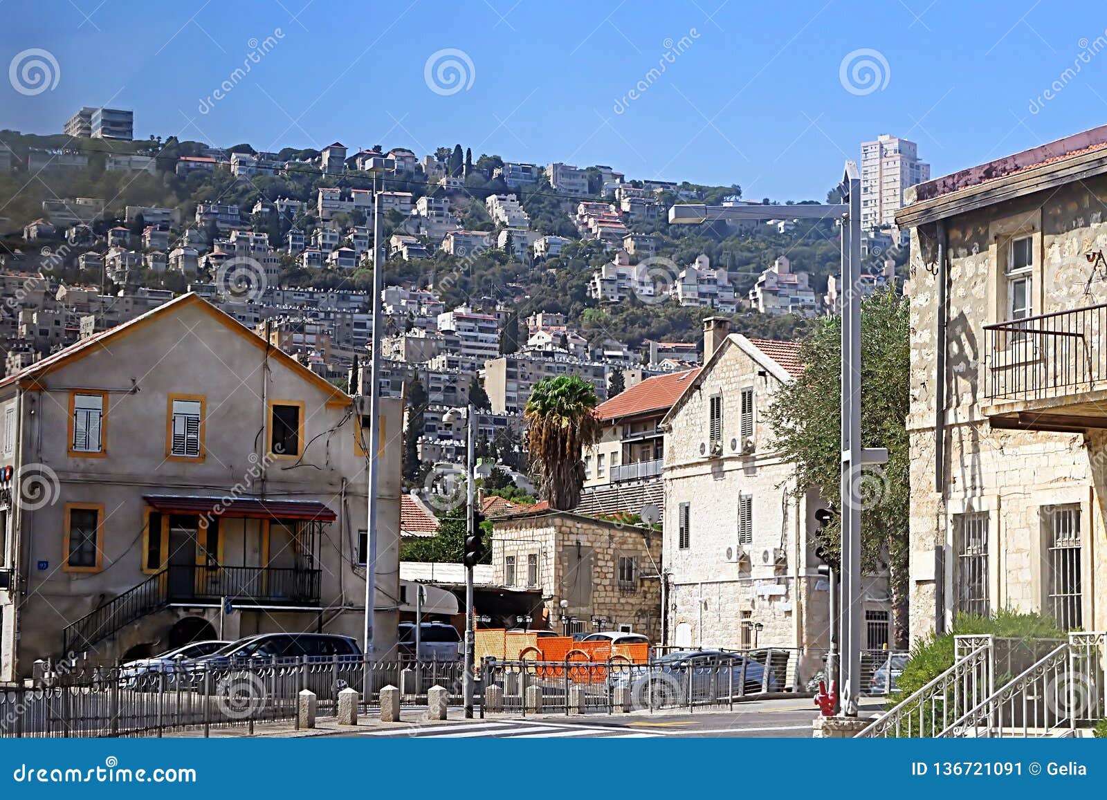 On the Sreet of Haifa, Israel, Middle East Stock Image - Image of house ...