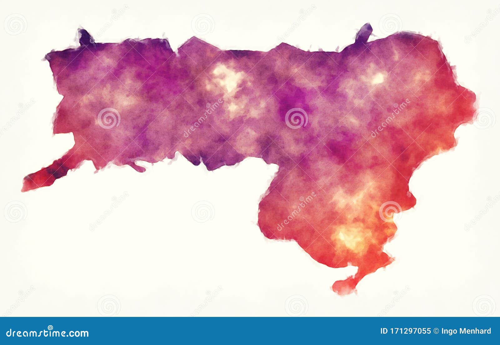 Srem District Watercolor Map of Serbia Stock Illustration ...