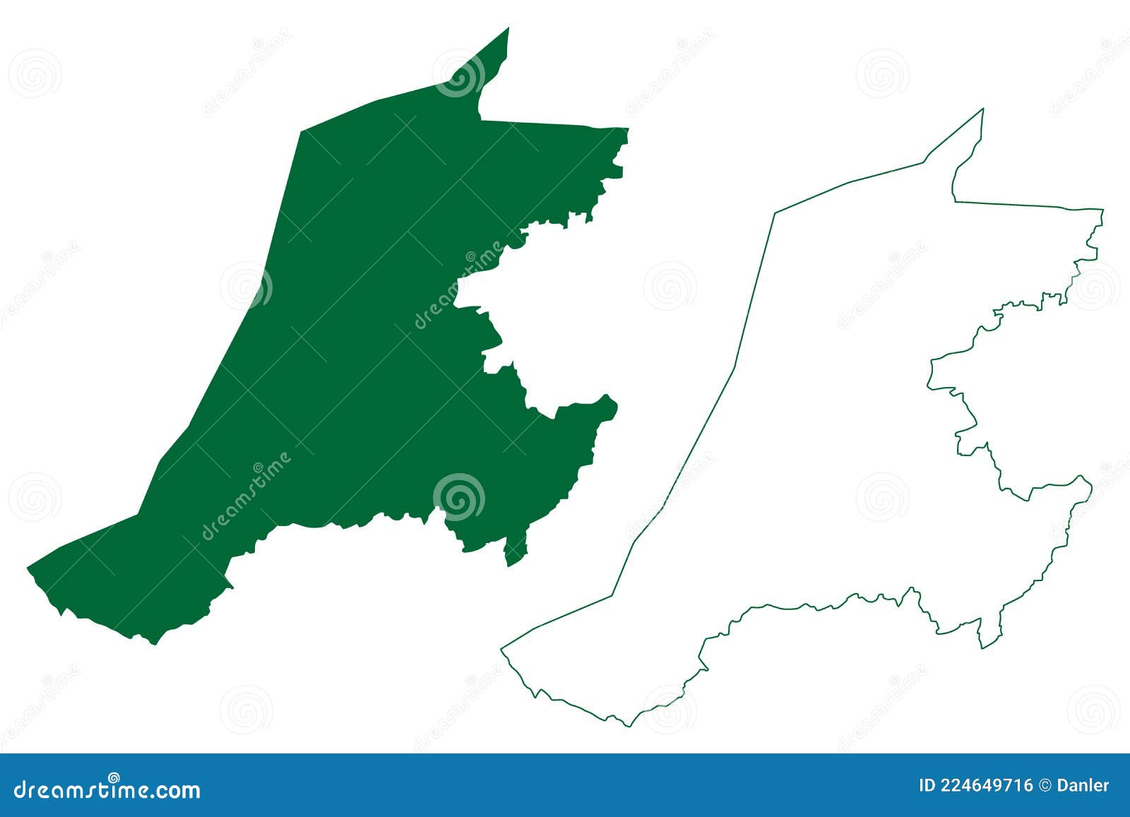 Sri Ganganagar District Rajasthan State, Republic of India Map Vector ...
