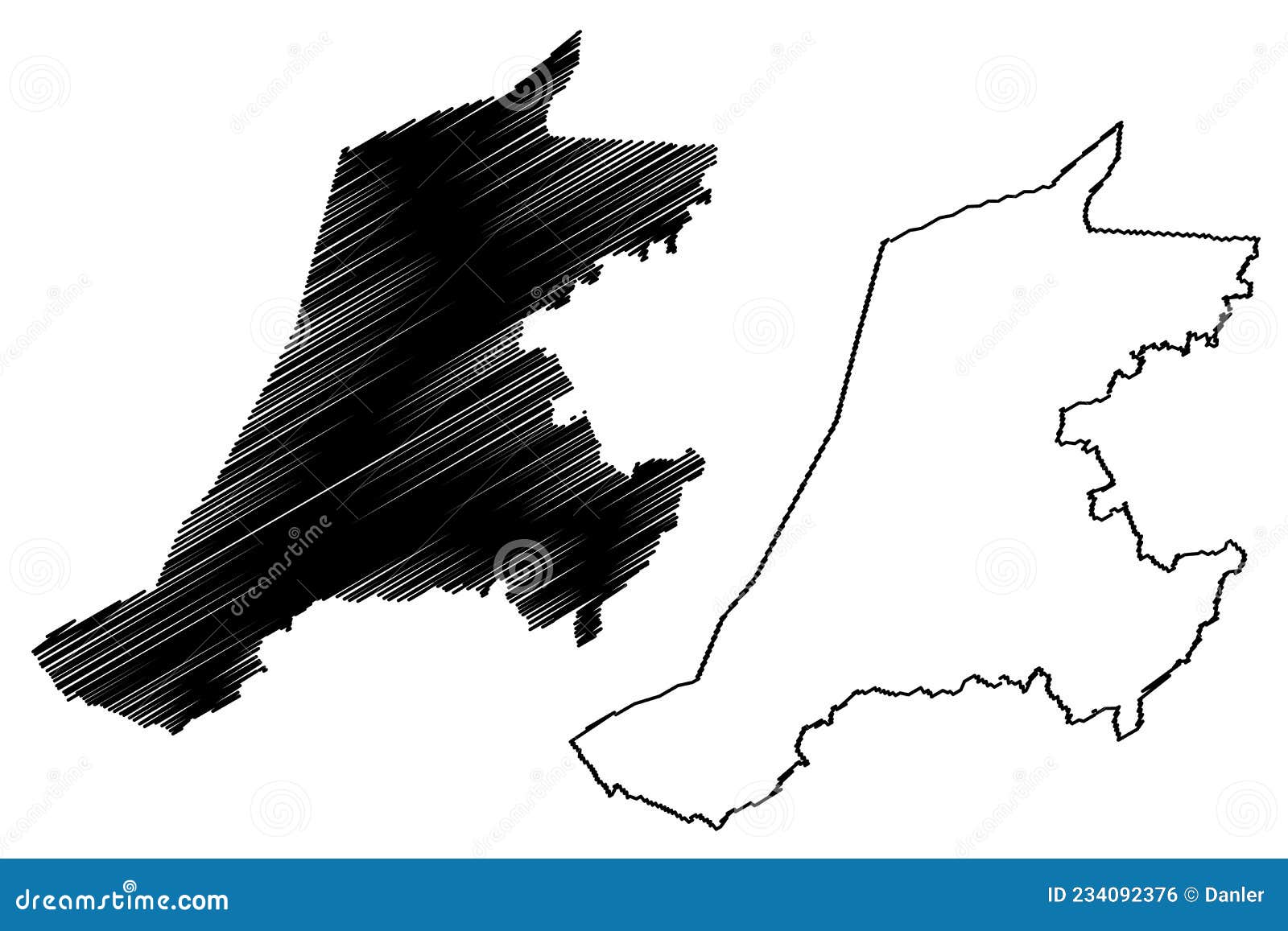 Sri Ganganagar District Rajasthan State, Republic of India Map Vector ...