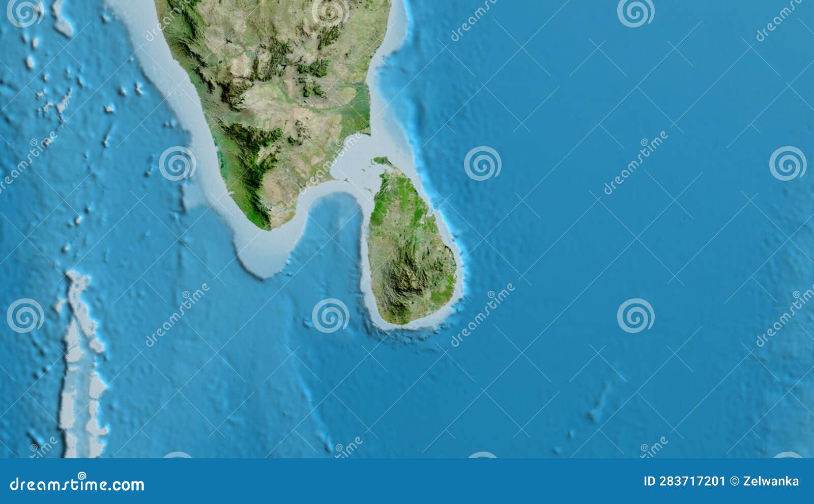 Sri Lanka Area. Satellite Map Stock Illustration - Illustration of ...