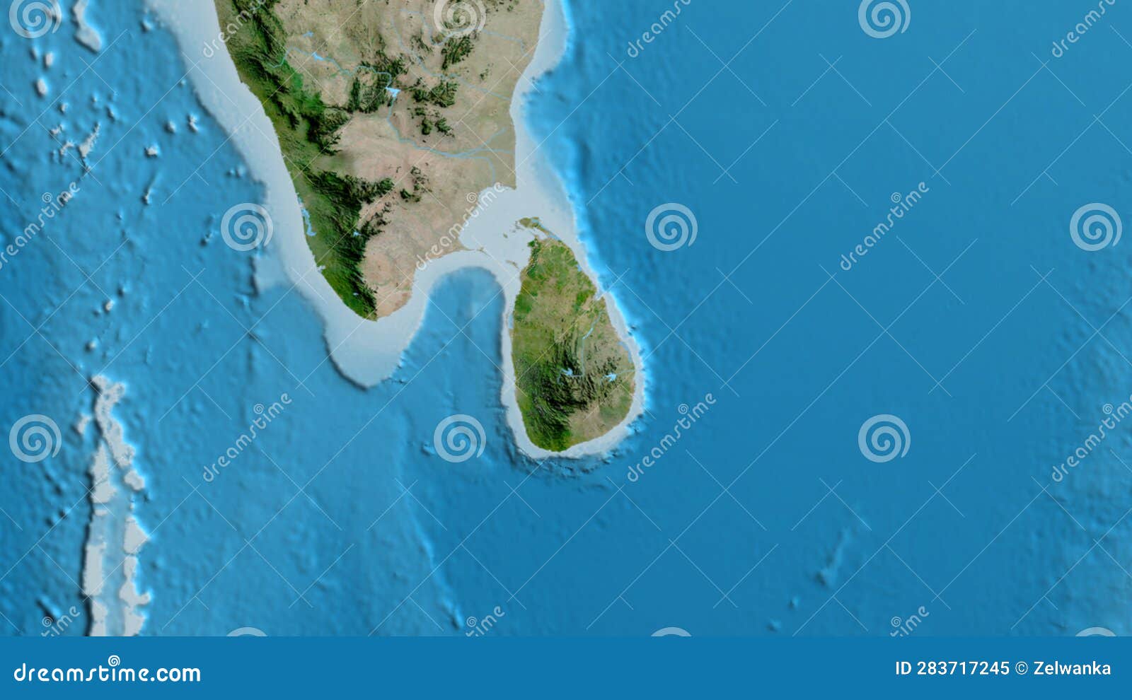 Sri Lanka Area. Satellite Map Stock Illustration - Illustration of land ...
