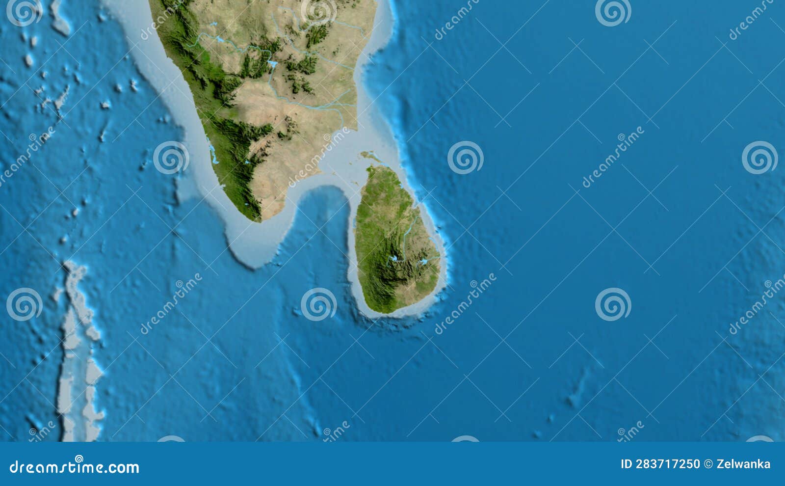 Sri Lanka Area. Satellite Map Stock Illustration - Illustration of ...