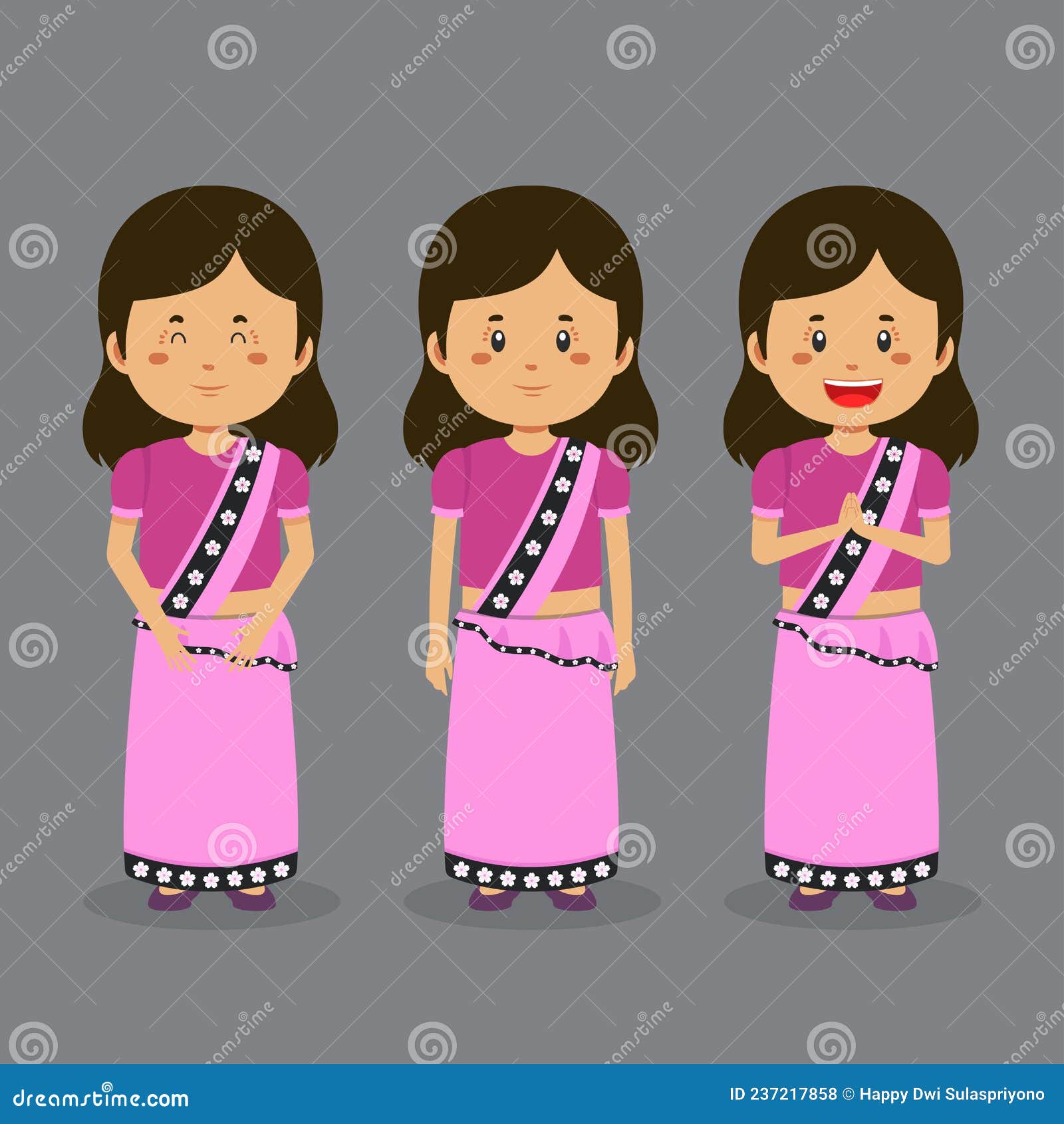 Character From Sri Lanka Dressed In The Traditional Wedding Way Cartoon ...