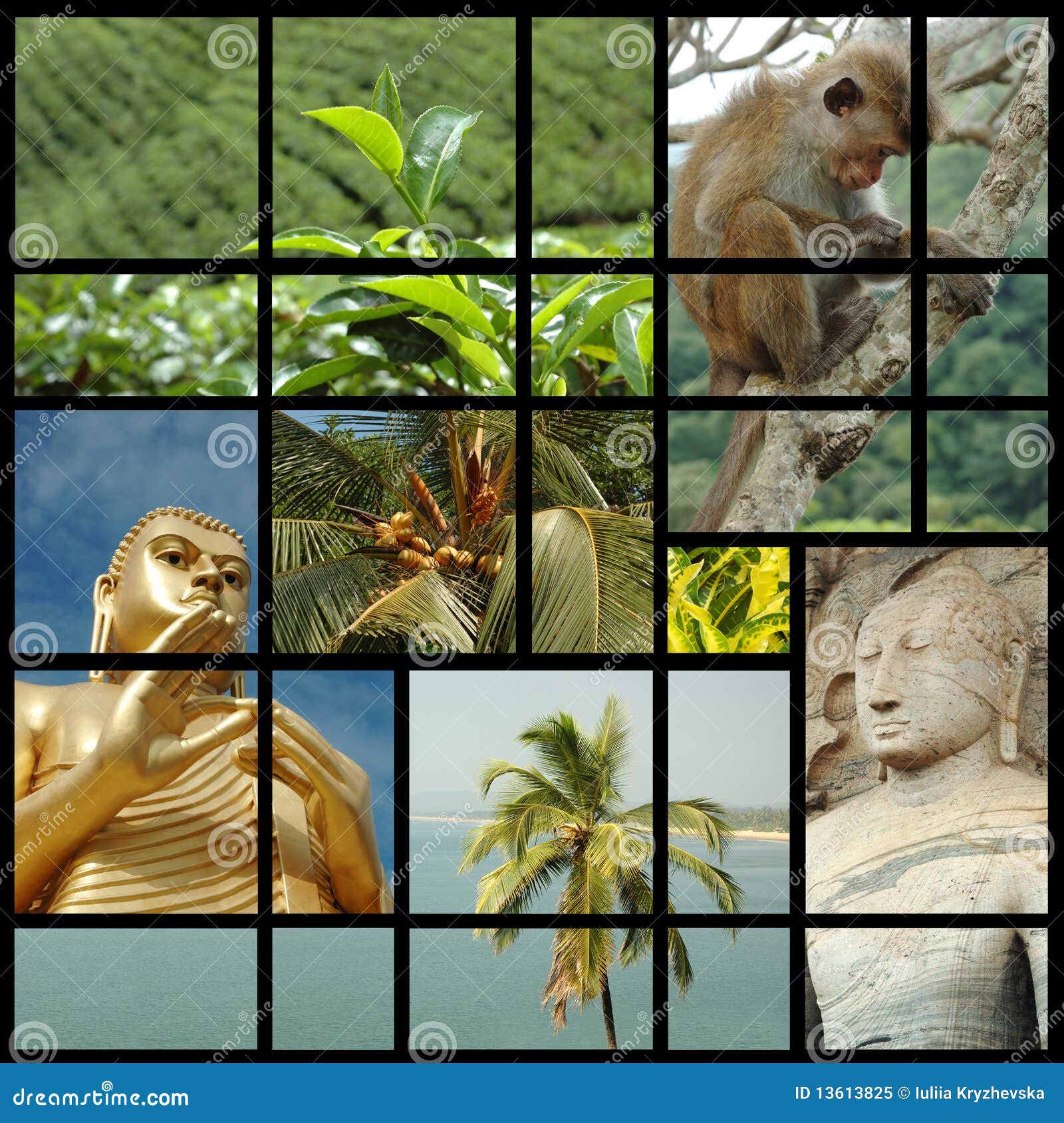 Sri Lanka Collage with Photos of Landmarks Stock Image - Image of ...