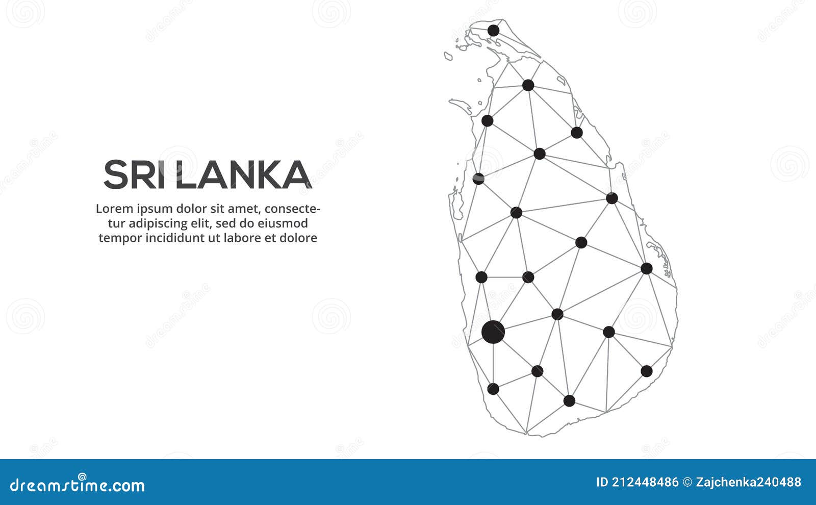 Sri Lanka Communication Network Map. Vector Image of a Low Poly Global ...