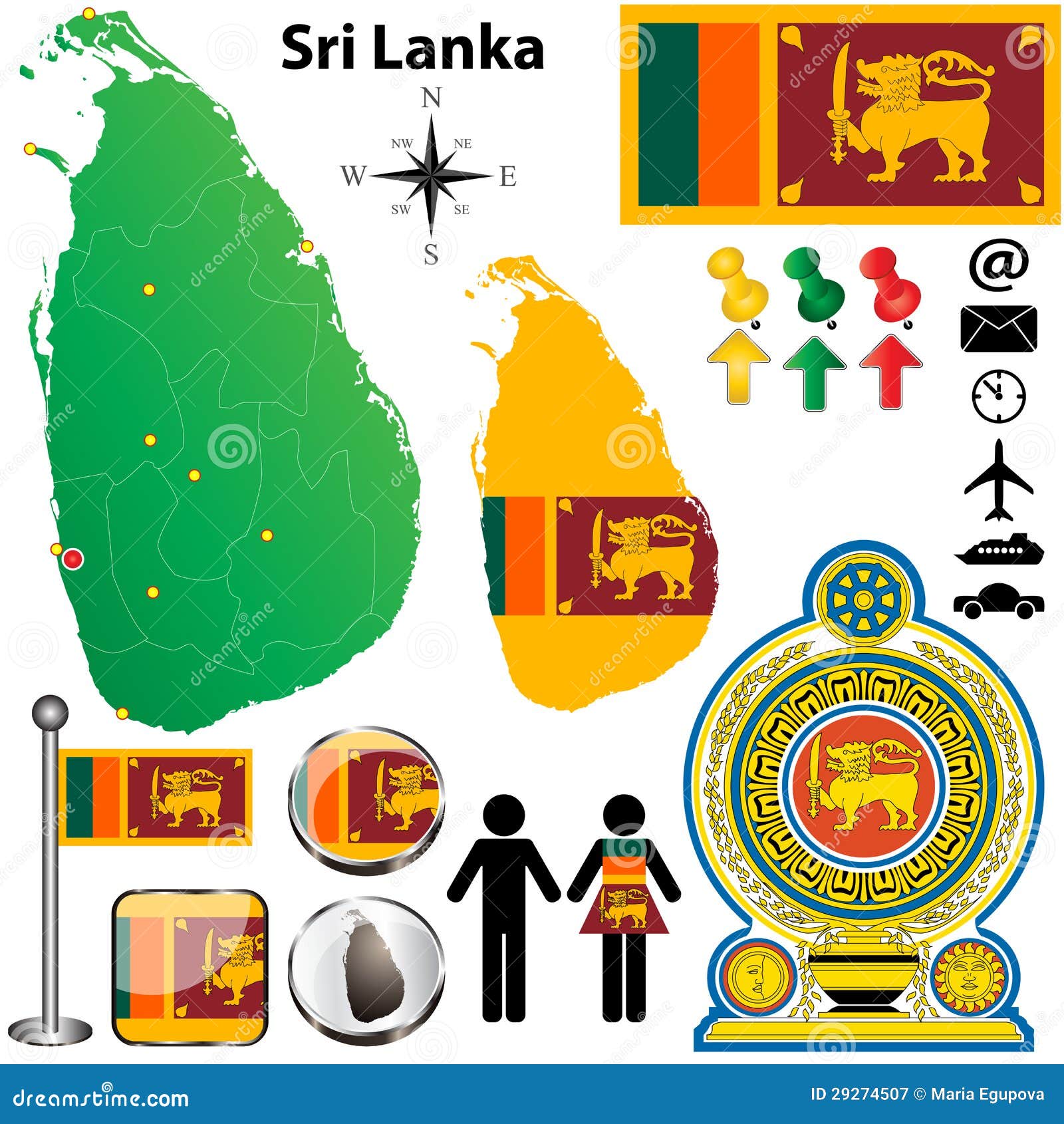 Sri Lanka Map Cartoon Vector | CartoonDealer.com #29274507