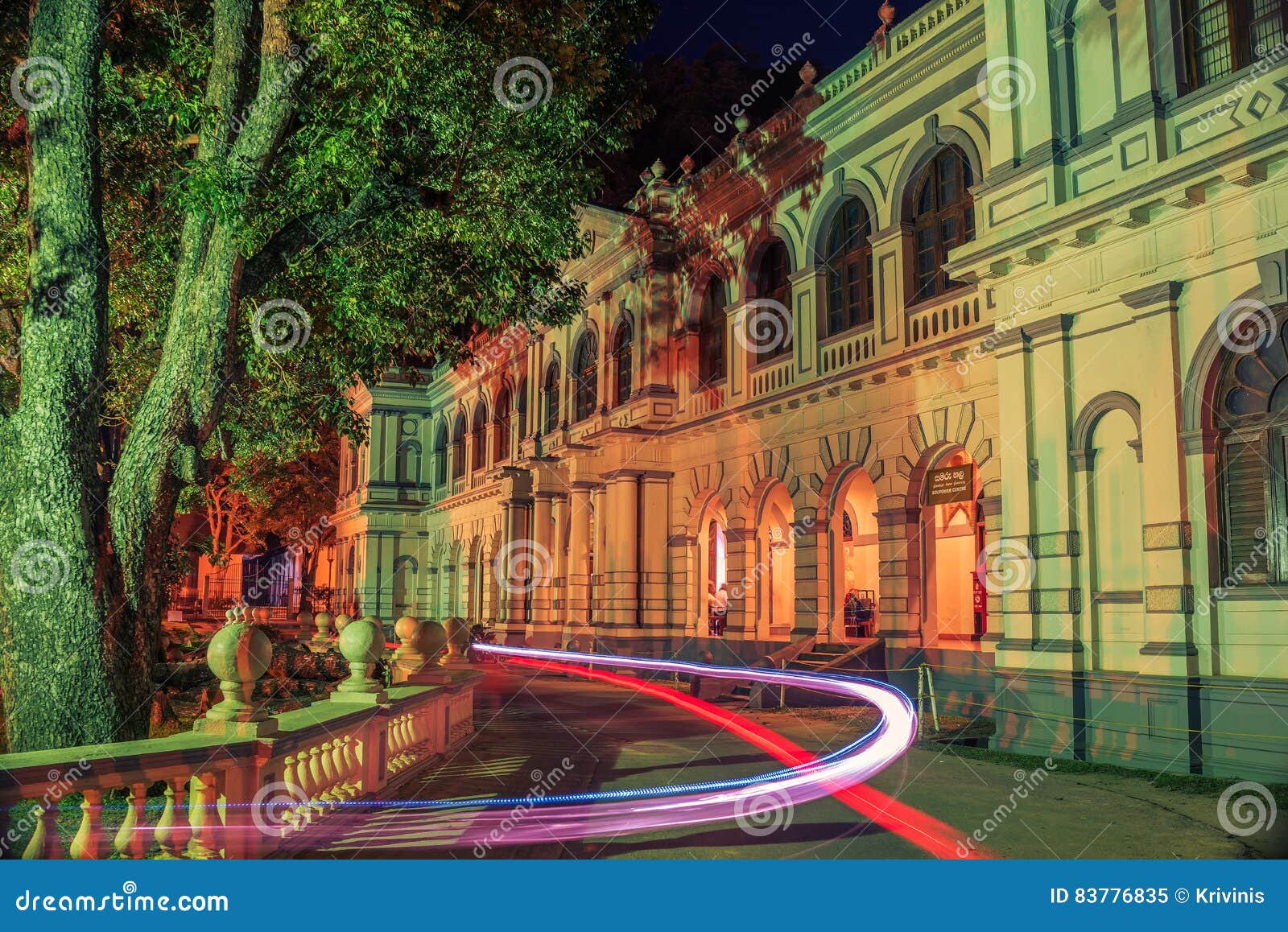 Sri Lanka: the Old Town of Kandy at Night Stock Image - Image of ...