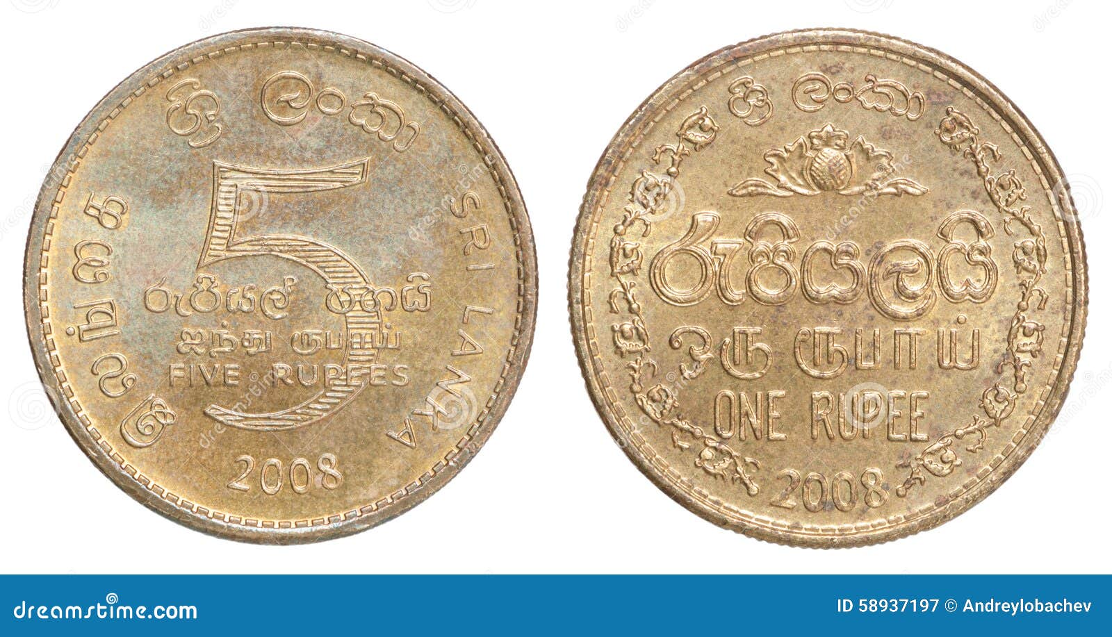 Sri Lanka rupee coin stock image. Image of coin, inflation - 58937197