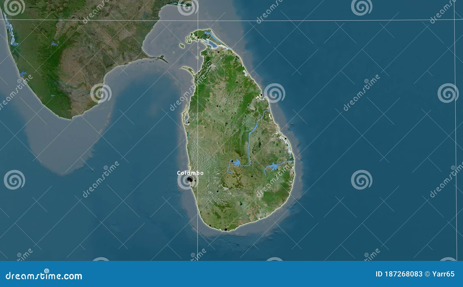 Sri Lanka - Satellite. Composition, Borders Stock Illustration ...