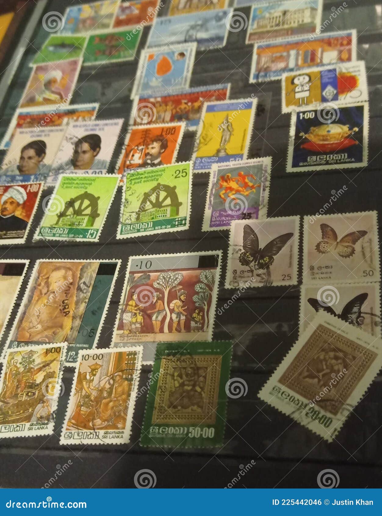 Sri Lanka stamp collection editorial photo. Image of postage - 225442046