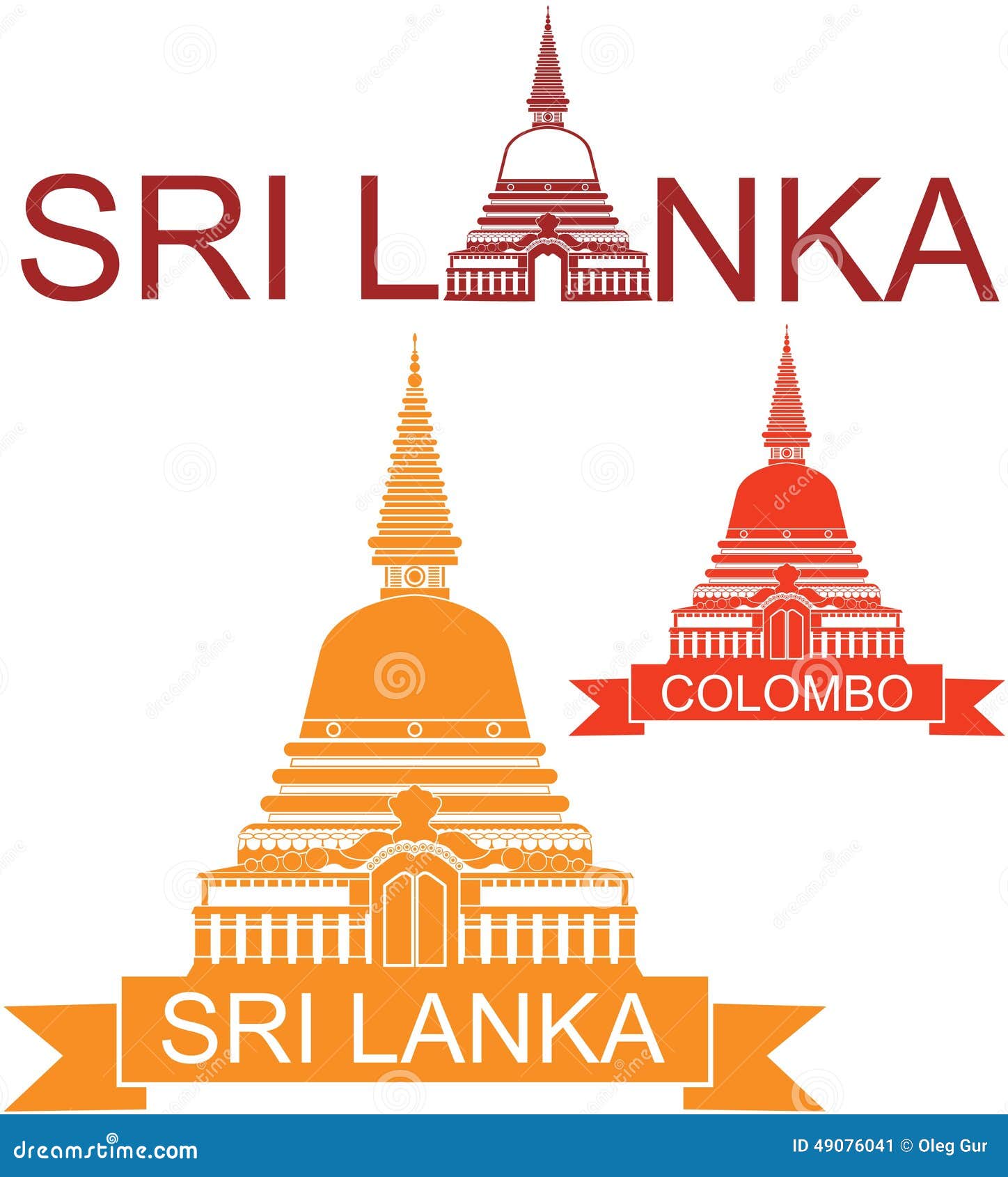 Sri Lanka stock vector. Illustration of flag, ribbon - 49076041