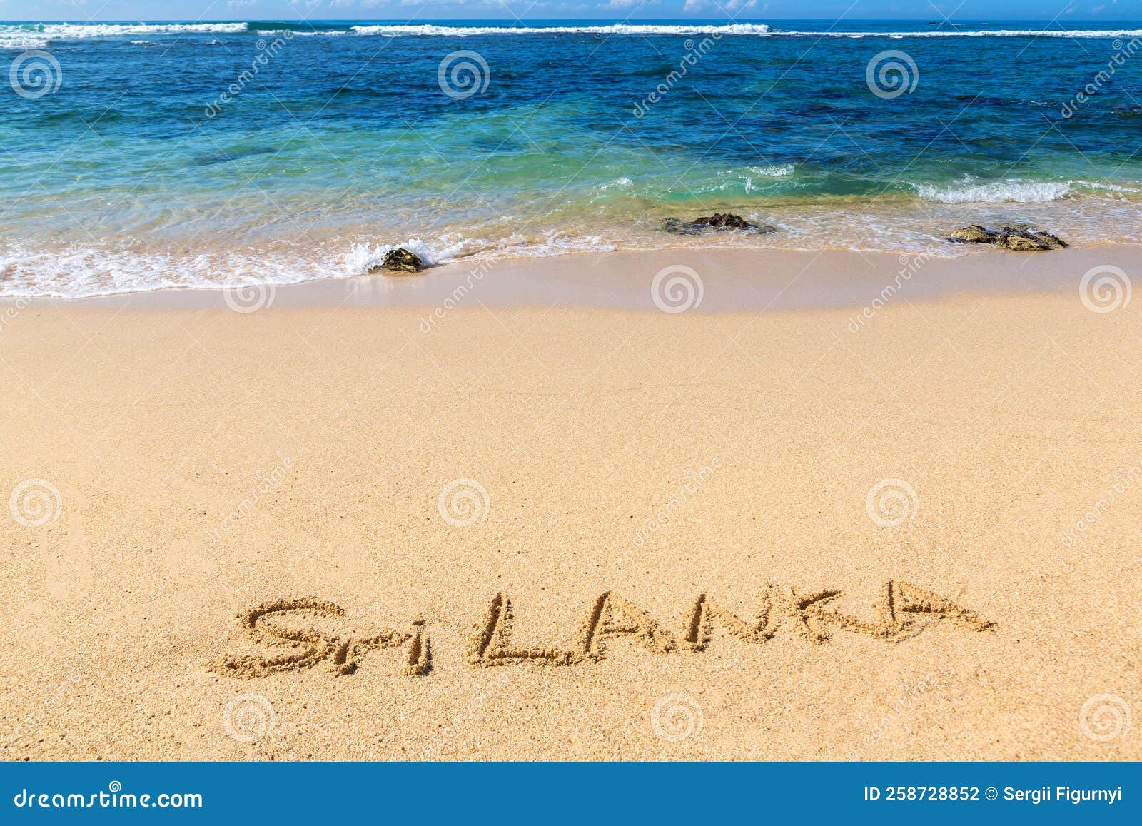 Sri Lanka Written in a Sandy Stock Photo - Image of nature, resort ...