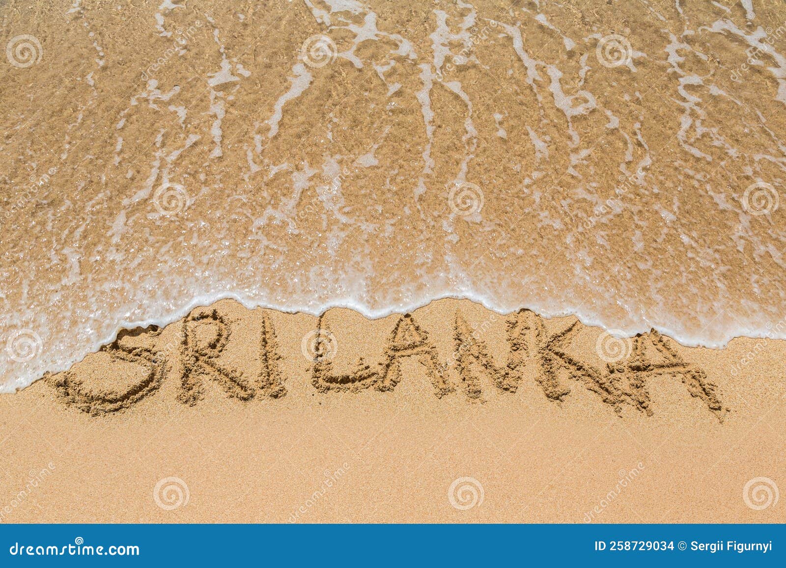 Sri Lanka Written in a Sandy Stock Photo - Image of paradise, sandy ...
