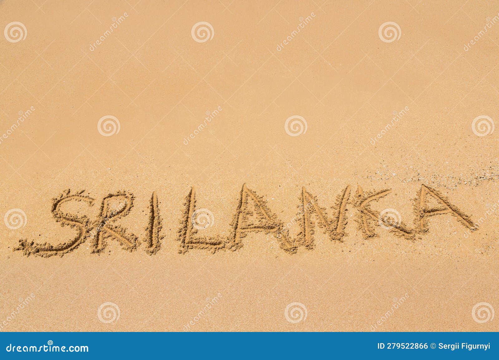Sri Lanka Written in a Sandy Stock Photo - Image of paradise, island ...
