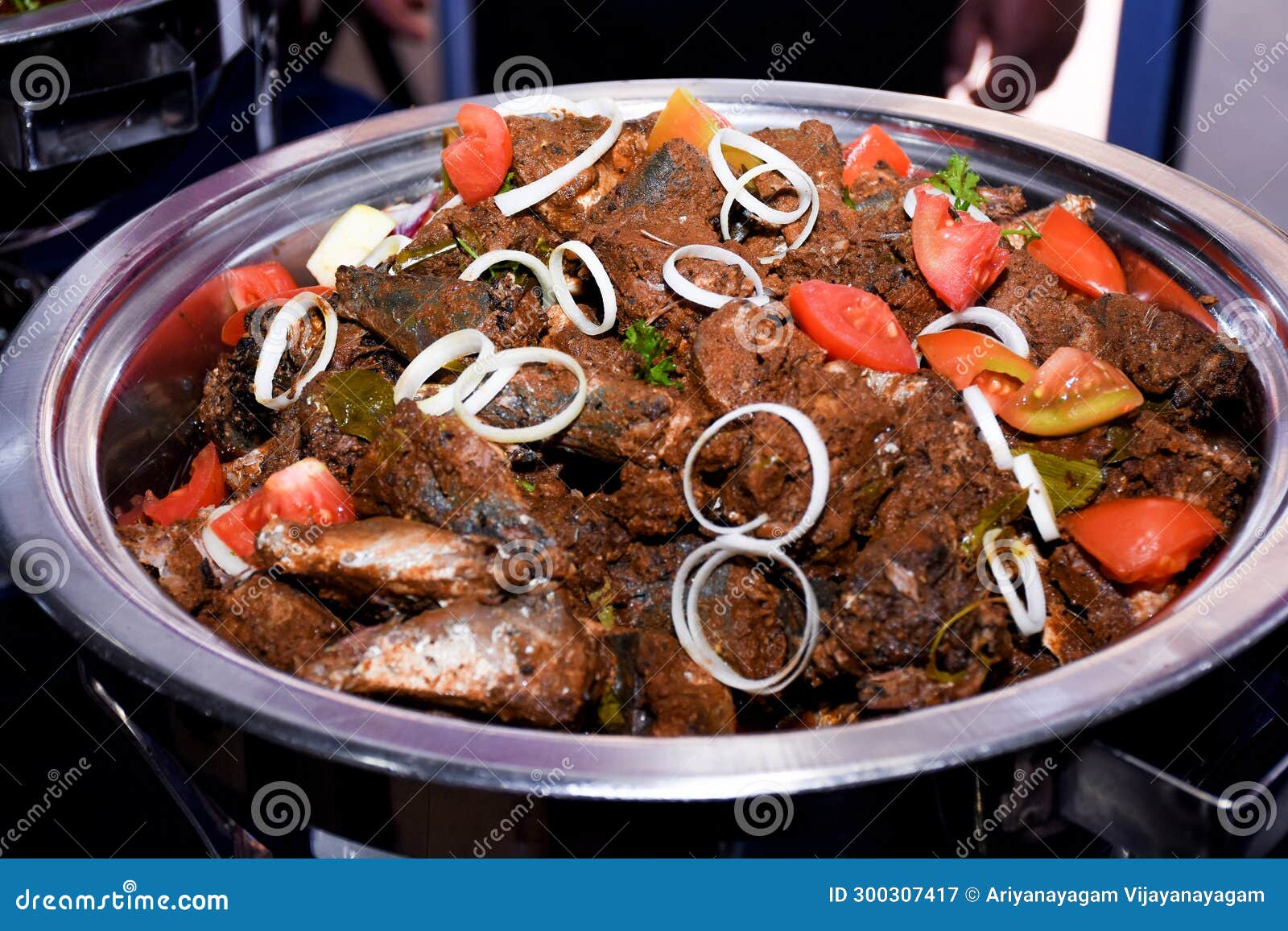Sri Lankan Deviled Fried Fish Buffet Stock Image - Image of night ...