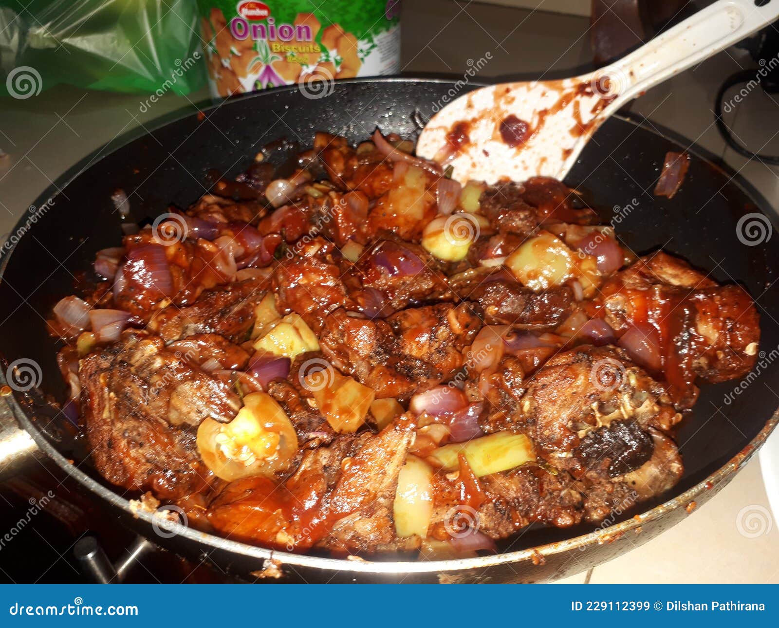 Sri Lankan Hot Deviled Chicken Home Food Stock Image - Image of lankan ...