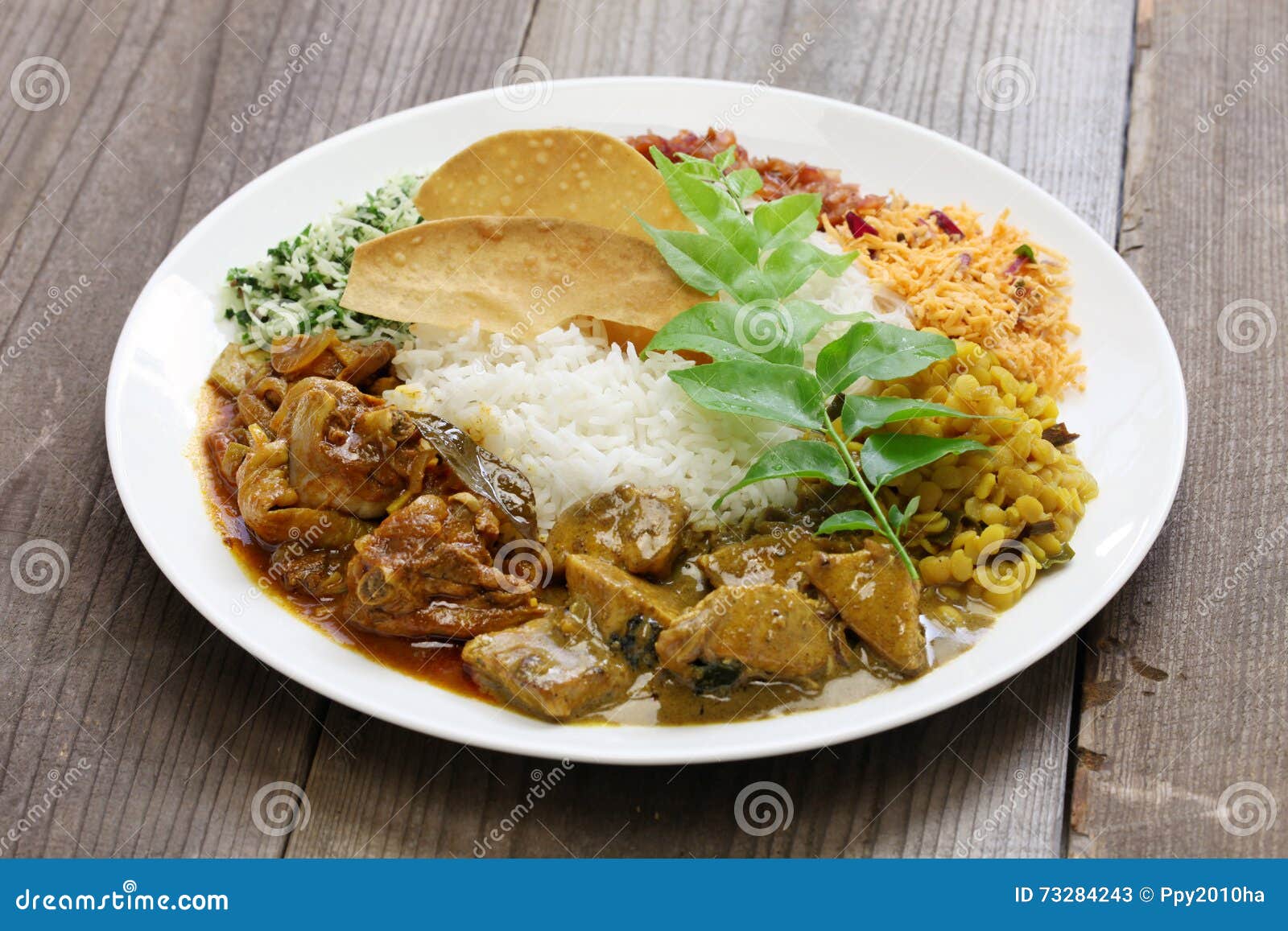 Sri Lankan Rice and Curry Dish Stock Image - Image of food, spicy: 73284243