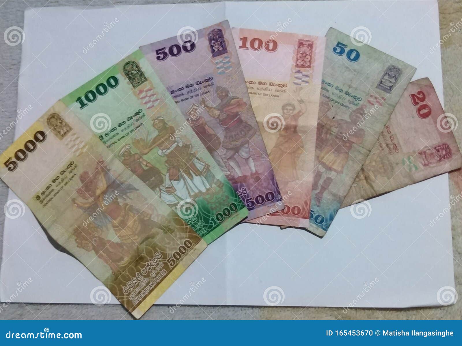 Sri Lankan Use Notes 20rupees Up To 5000 Thouesund Stock Photo - Image ...