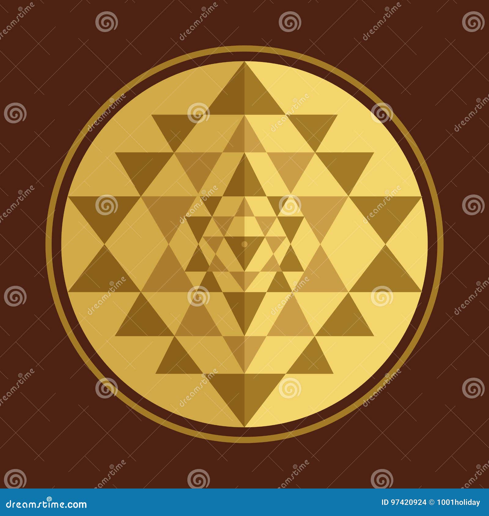 Sri Yantra Vector Icon On White Background. Flat Vector Sri Yantra Icon ...