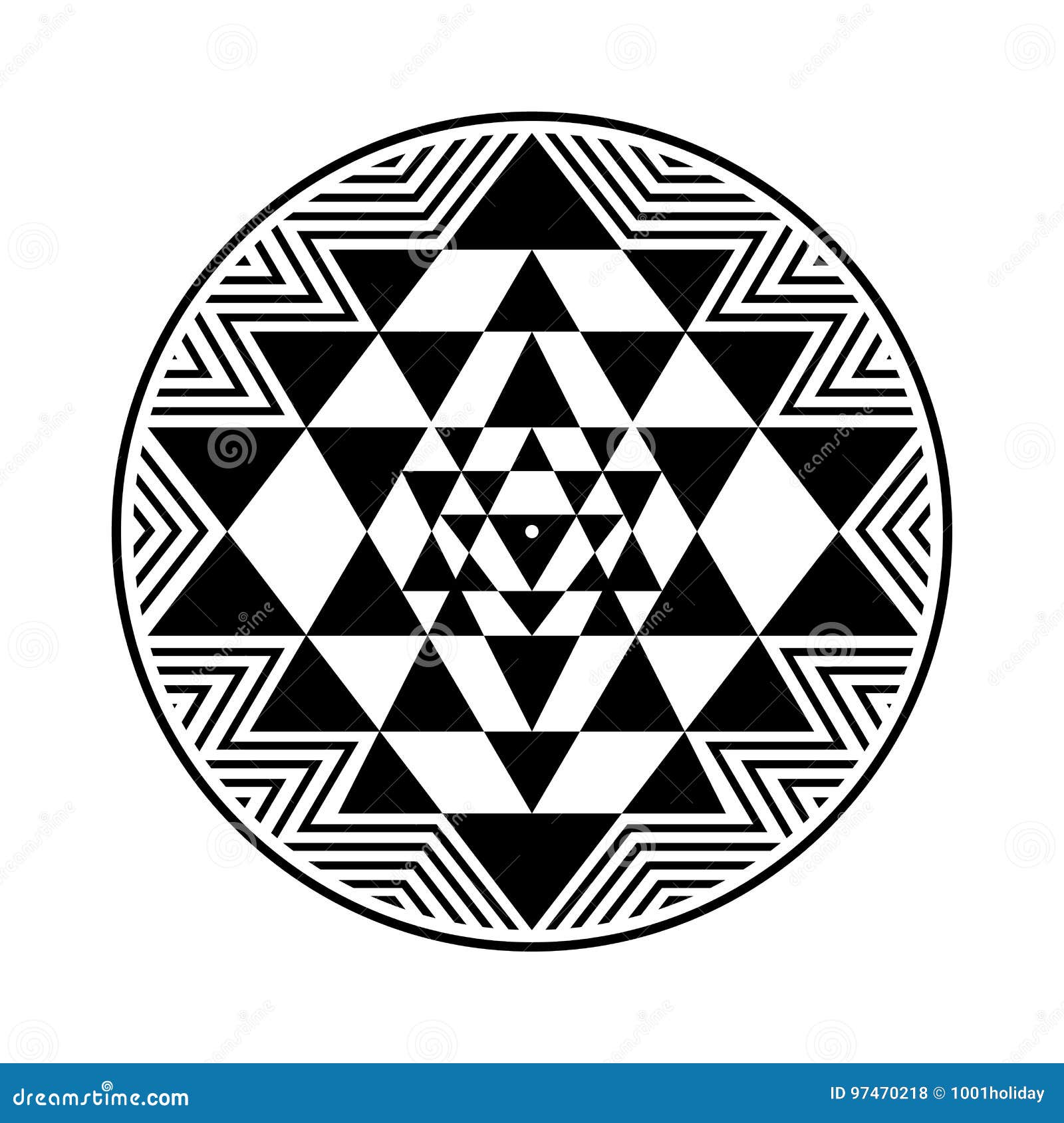 Sri Yantra vector symbol stock vector. Illustration of graphic - 97470218