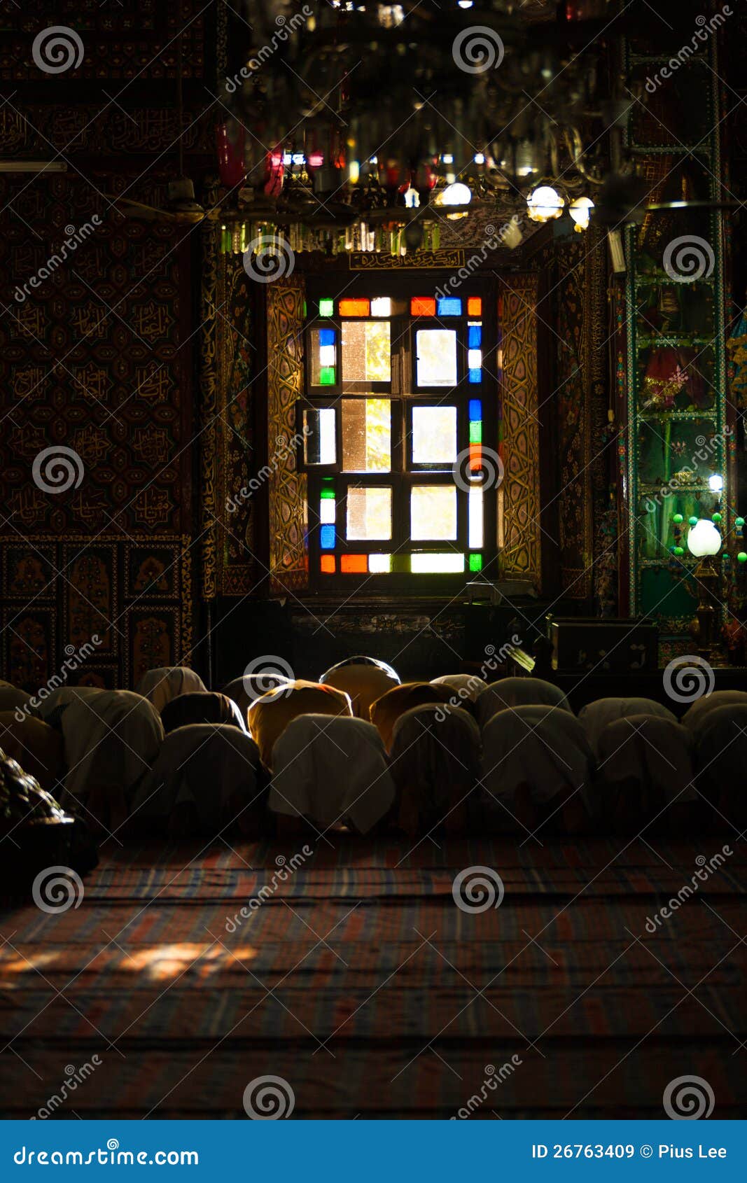 Srinagar Shah E Hamdan Mosque Interior Praying V Editorial Stock Image ...
