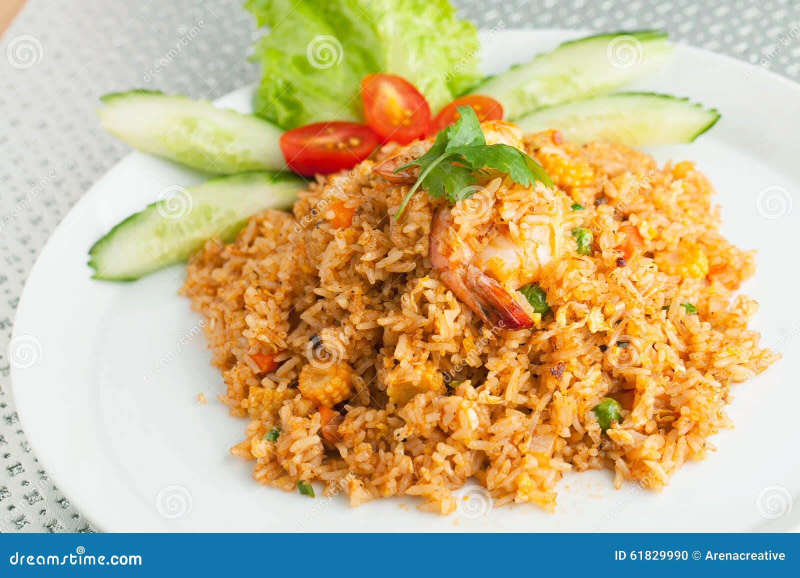 Sriracha Fried Rice with Shrimp Stock Photo - Image of restaurant ...