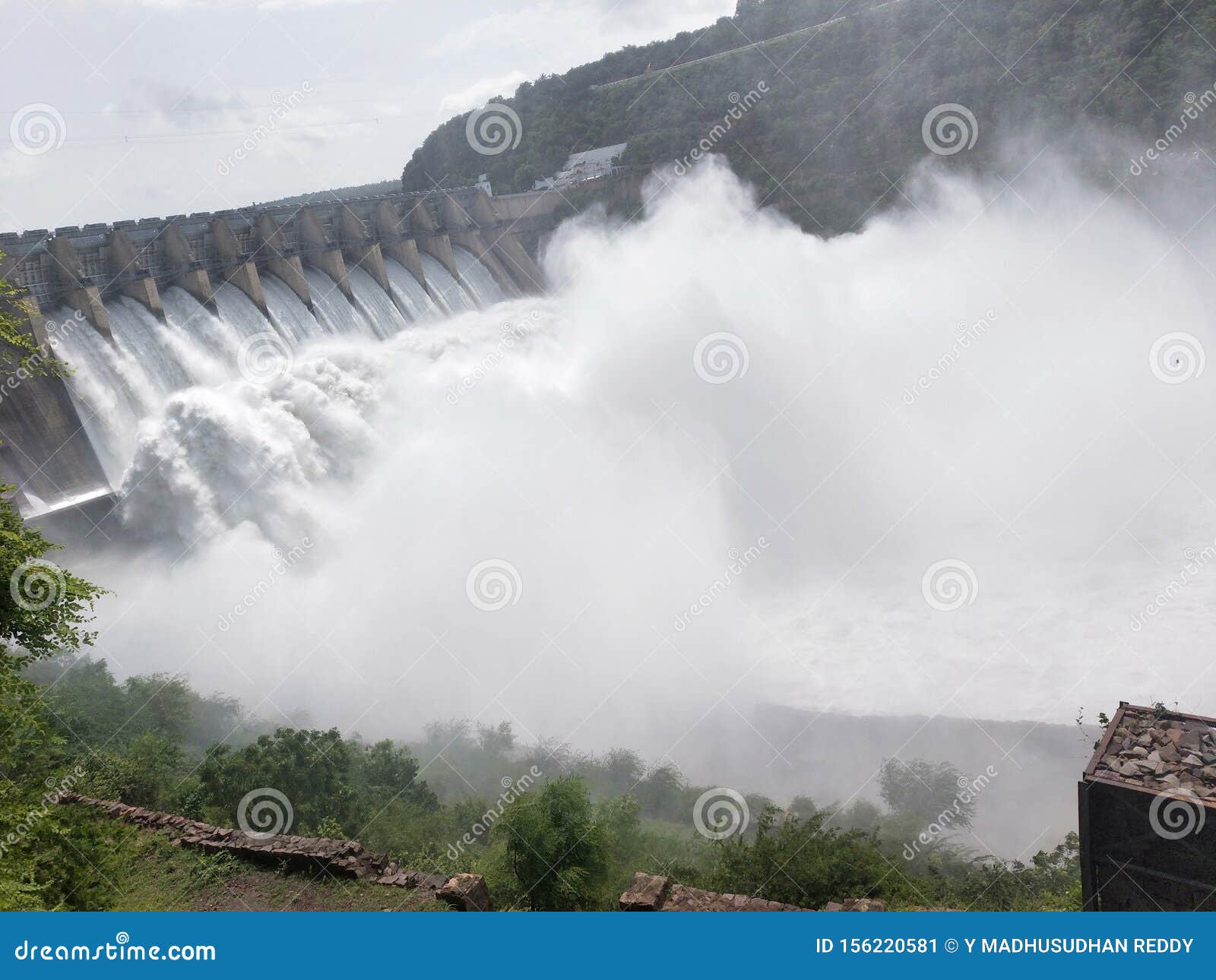 Srisailam dam waterflow stock image. Image of srisailam - 156220581