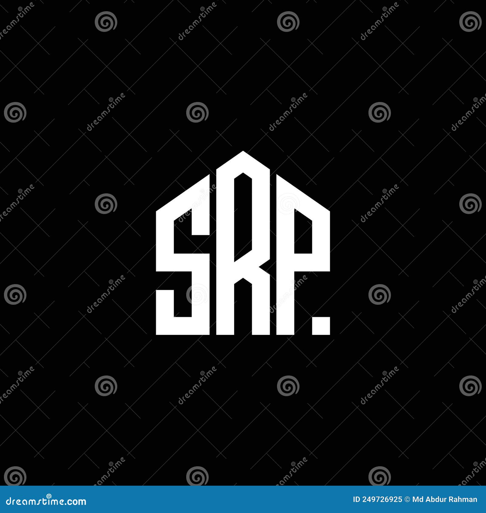 SRP Letter Logo Design on BLACK Background. SRP Creative Initials ...