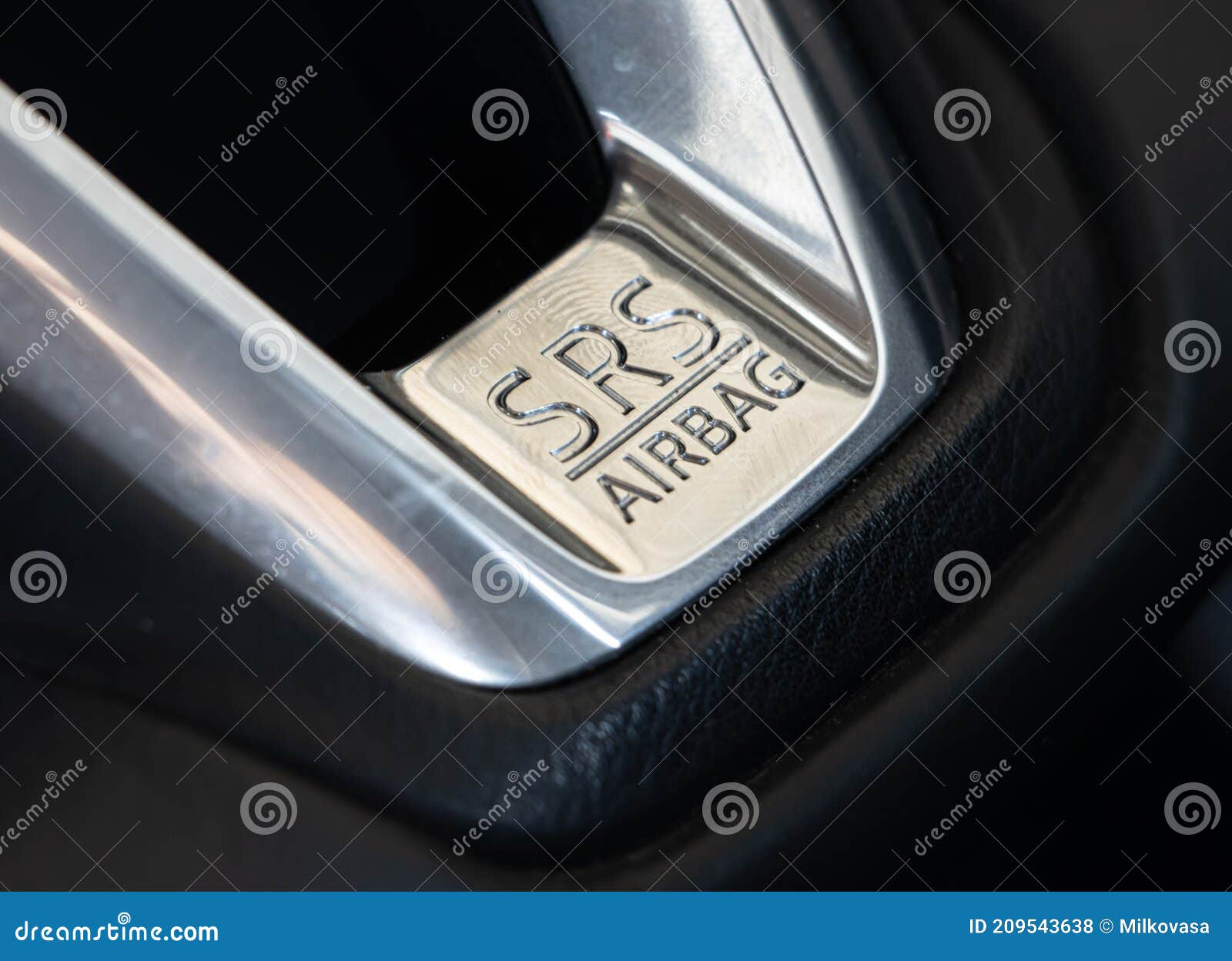 SRS Airbag Sign on a Dashboard of a Car, Close Up Stock Photo - Image ...