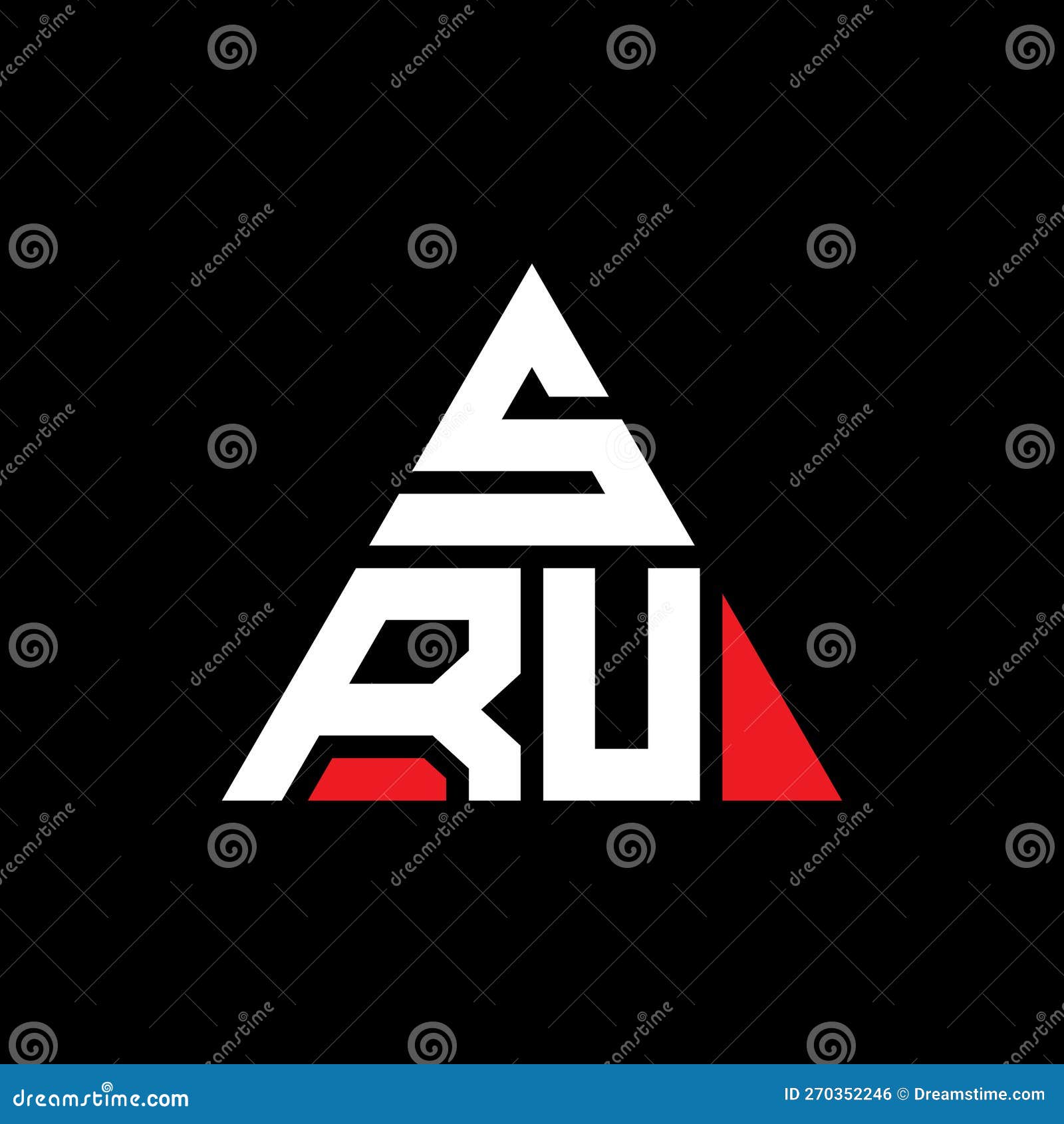 SRU Triangle Letter Logo Design with Triangle Shape. SRU Triangle Logo ...