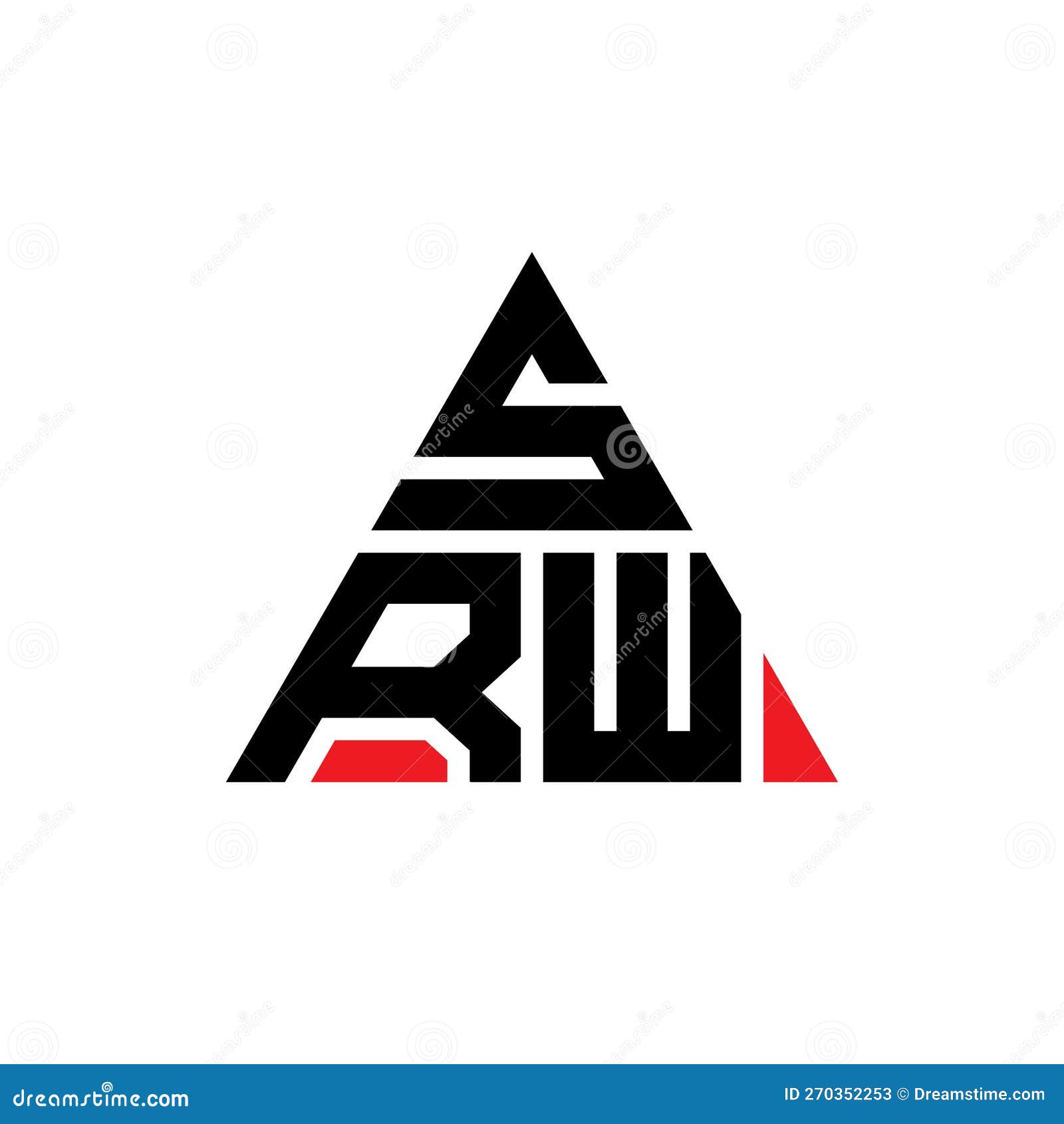 SRW Triangle Letter Logo Design with Triangle Shape. SRW Triangle Logo ...