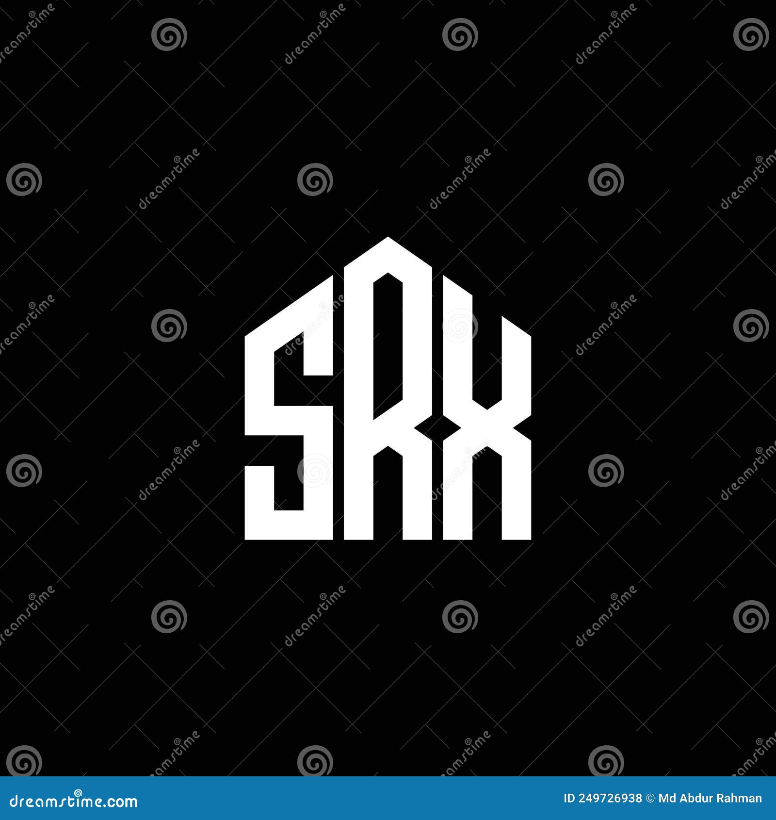 SRX Letter Logo Design on BLACK Background. SRX Creative Initials ...