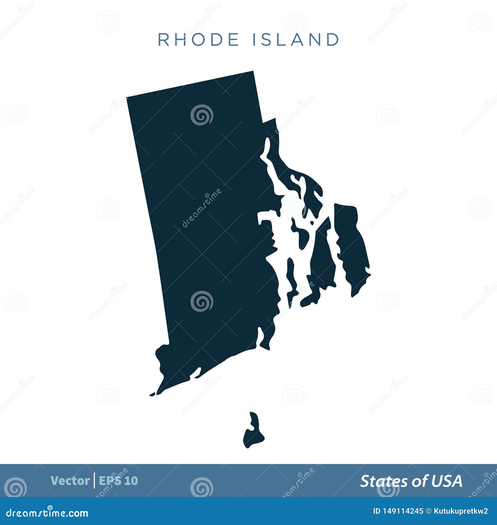 Rhode Island - States of US Map Icon Vector Template Illustration ...