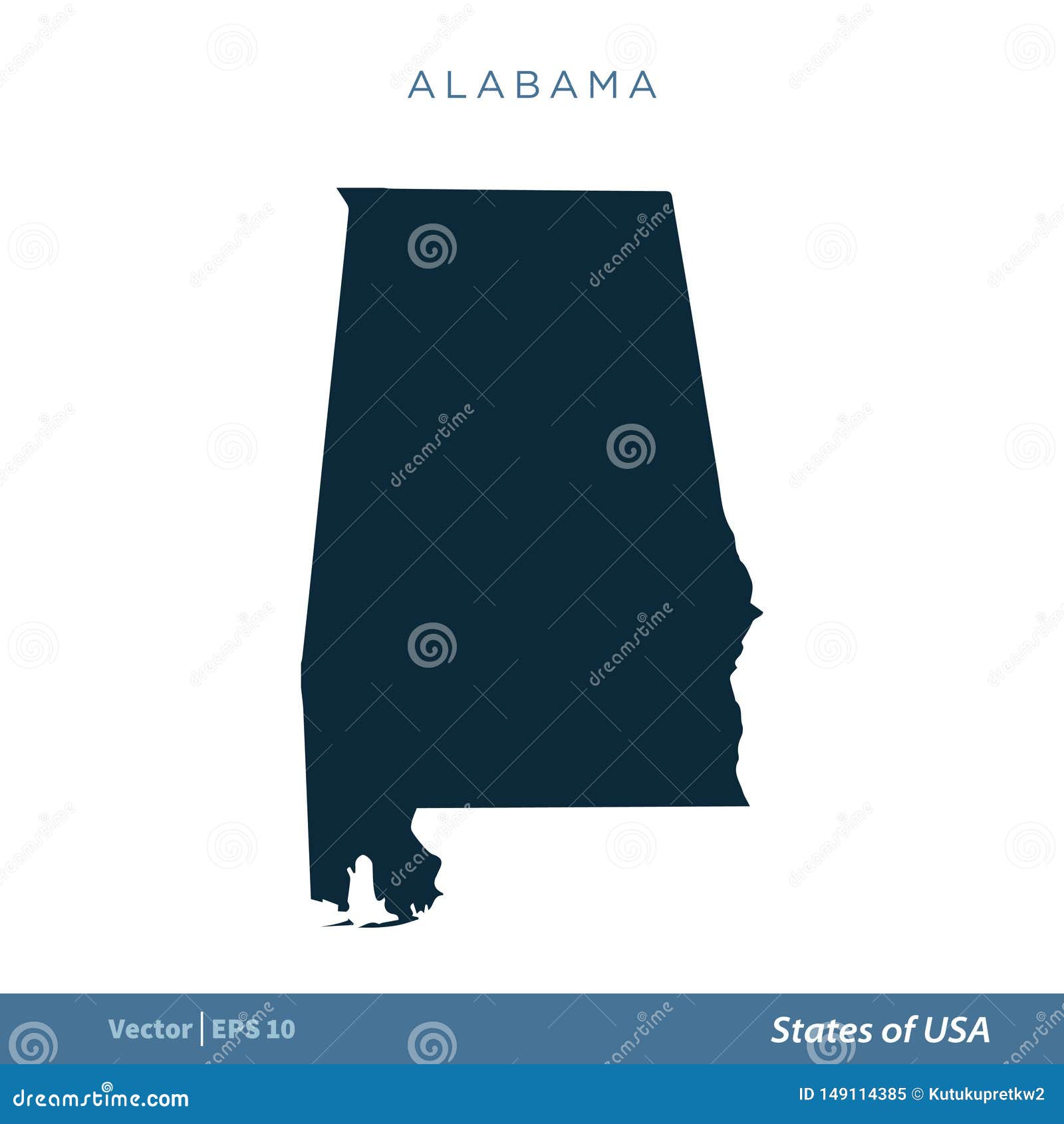 Alabama - States of US Map Icon Vector Template Illustration Design ...