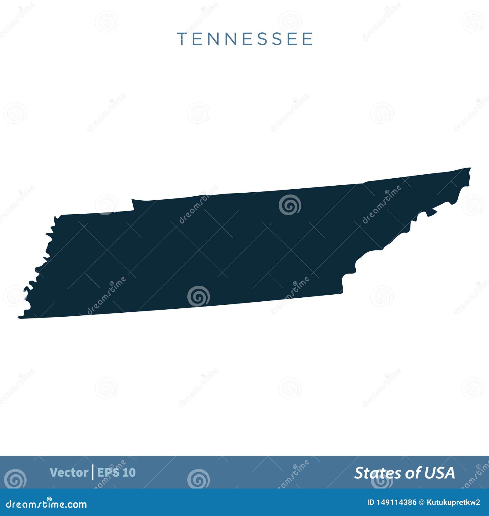 Tennessee - States of US Map Icon Vector Template Illustration Design ...