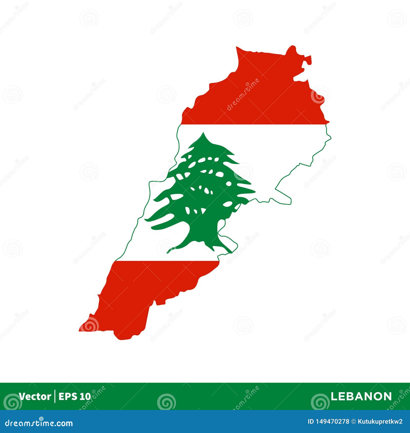 Lebanon - Asia Countries Map and Flag Icon Vector Logo Template ...